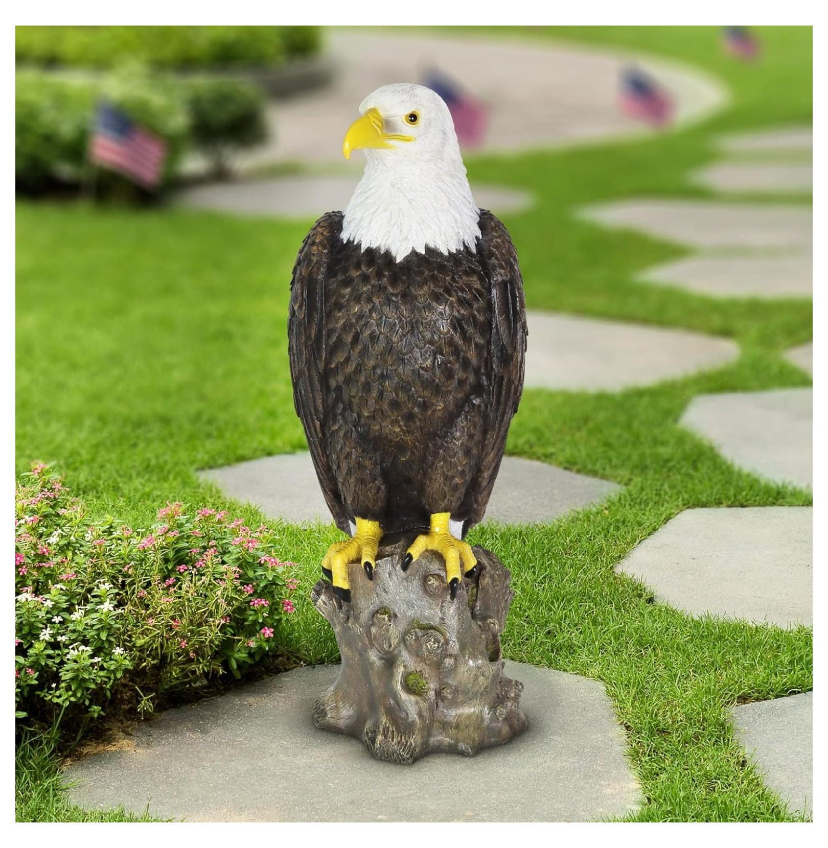 Garden Sculpture, Bald Eagle Garden Statue, Outdoor Decoration for Lawn ...