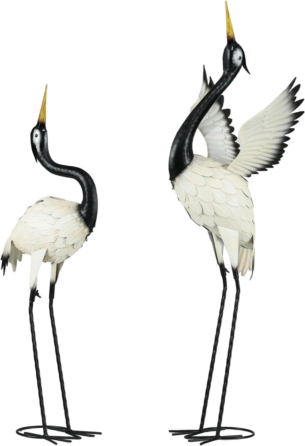 Garden Sculptures & Statues,Large Size Metal Birds Yard Art,Standing ...