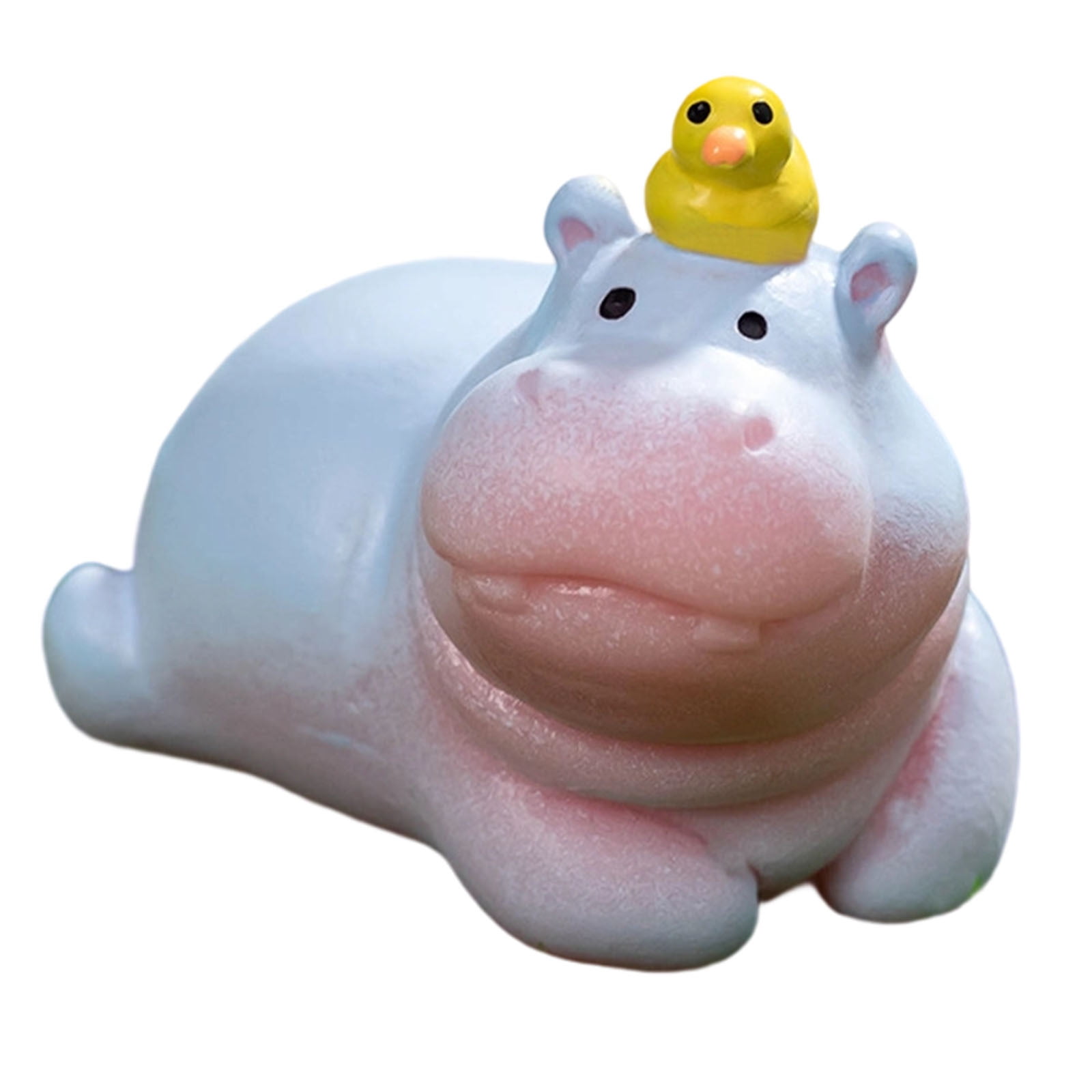 Garden Sculptures and Statues Cute Hippo Figurine Decorative Desktop ...