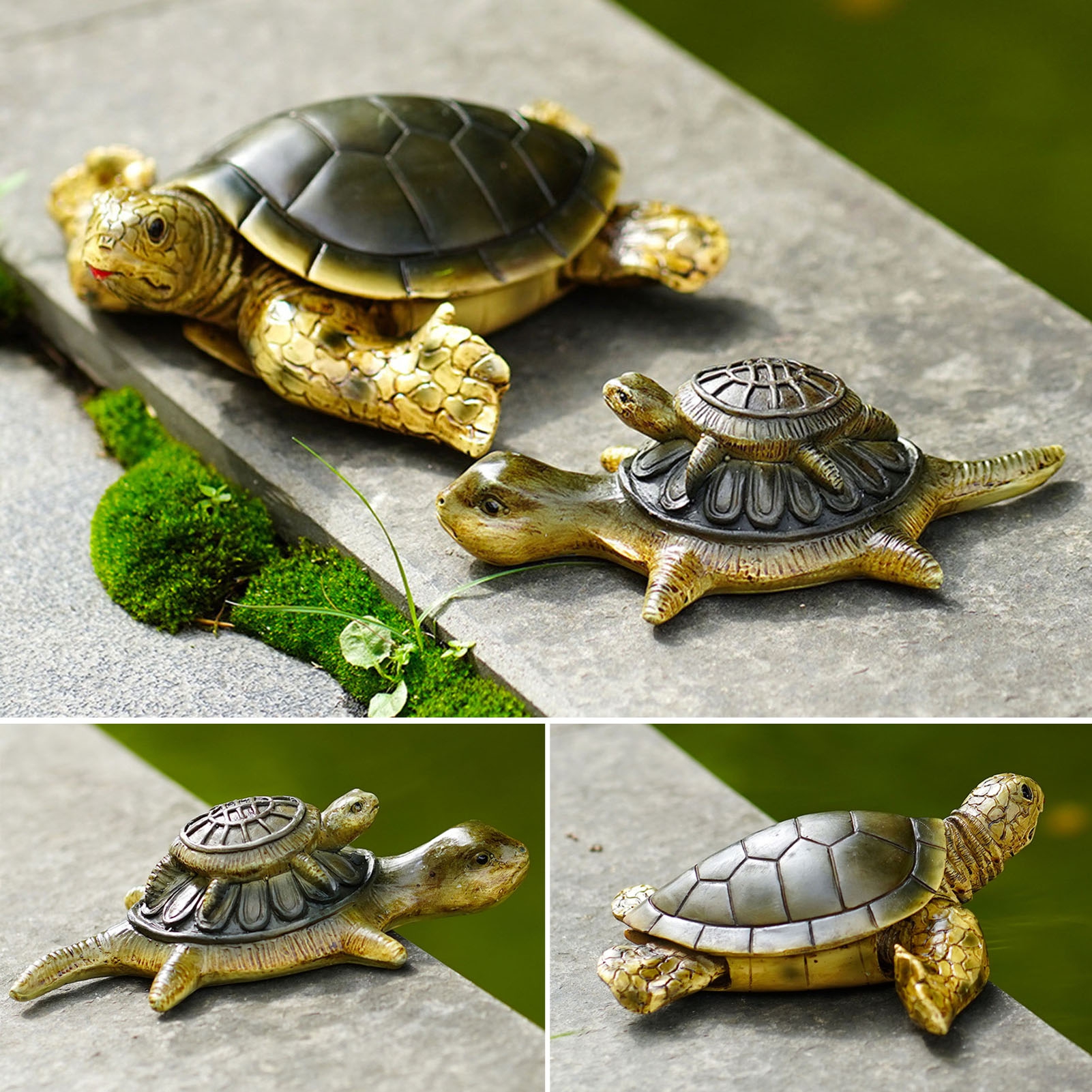 Garden Sea Turtle Figurine Weatherproof Resin Tortoise Statue Sculpture ...