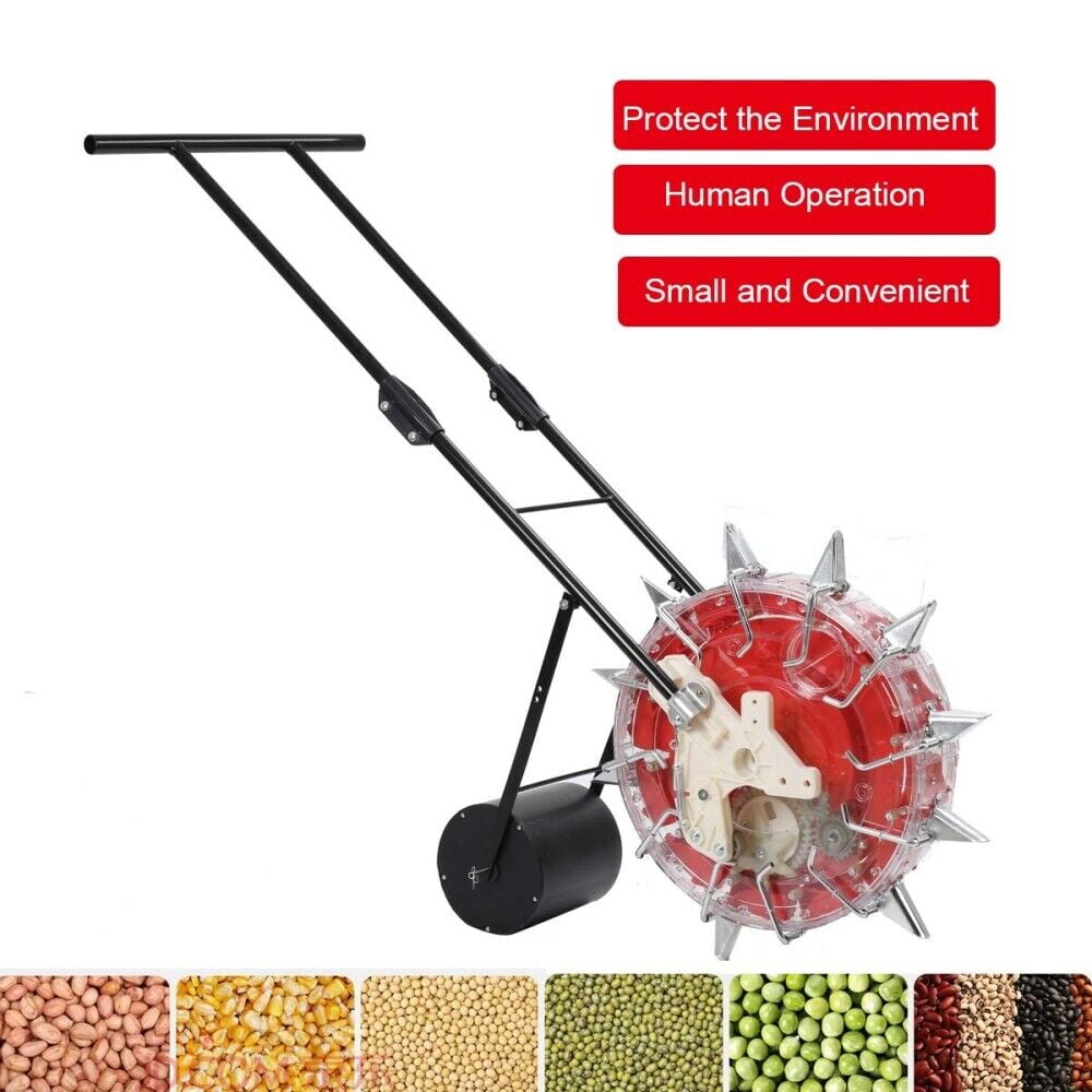 Garden Seeder, Metal Precision Garden Push Seeder,Walk-Behind Row Crop ...
