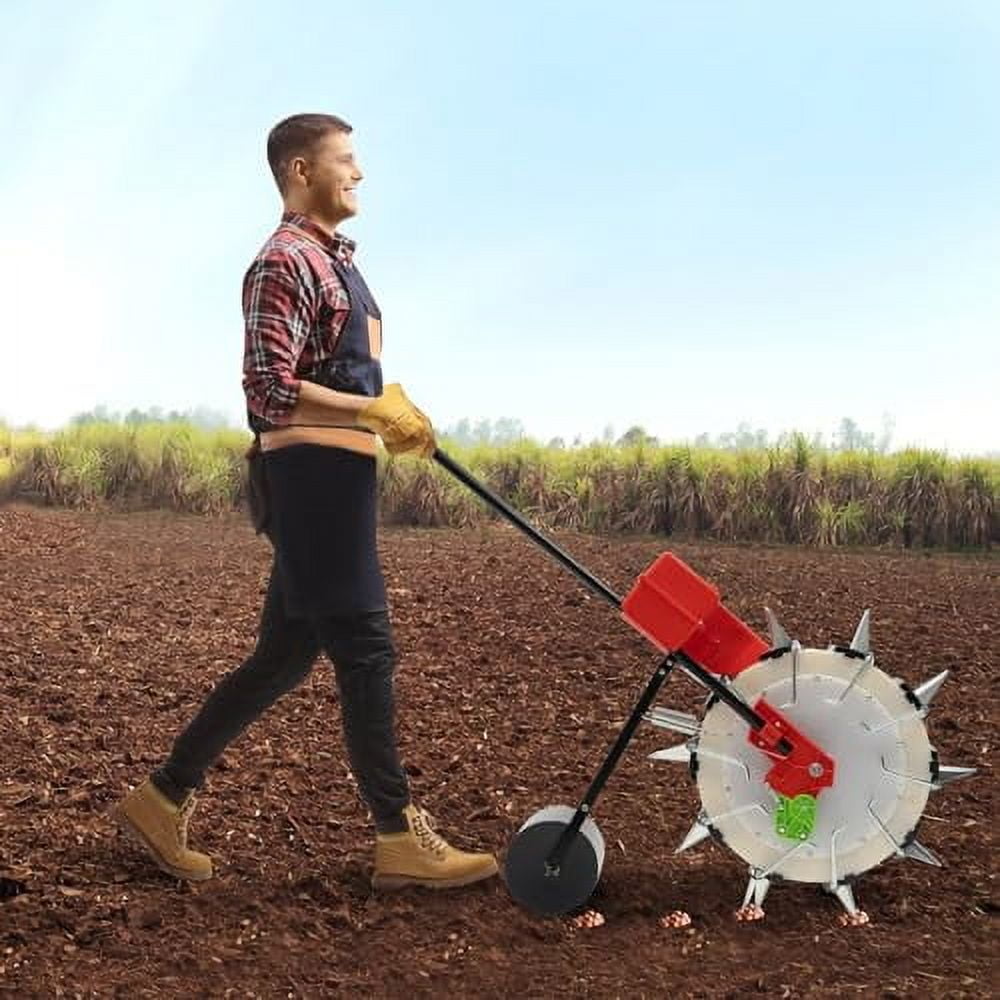 Garden Seeder Row Planter, Manual Seeder Machine with 10 Holes Row Seeding Sowing & Fertilizer ...