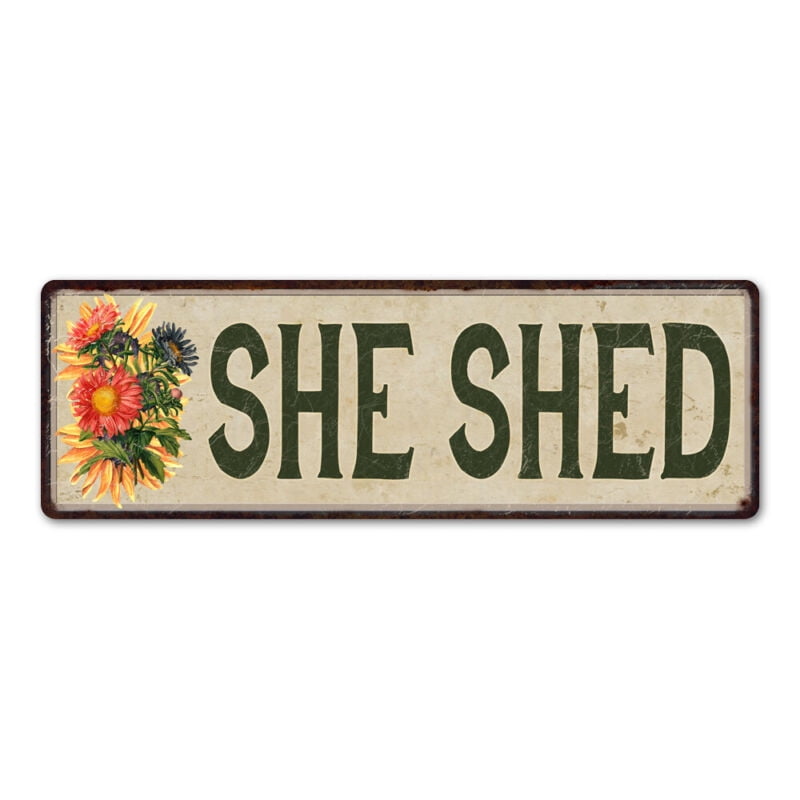 Garden She Shed Sign Patio Vintage She Cave Diva Den Lady Cave Mom Size ...