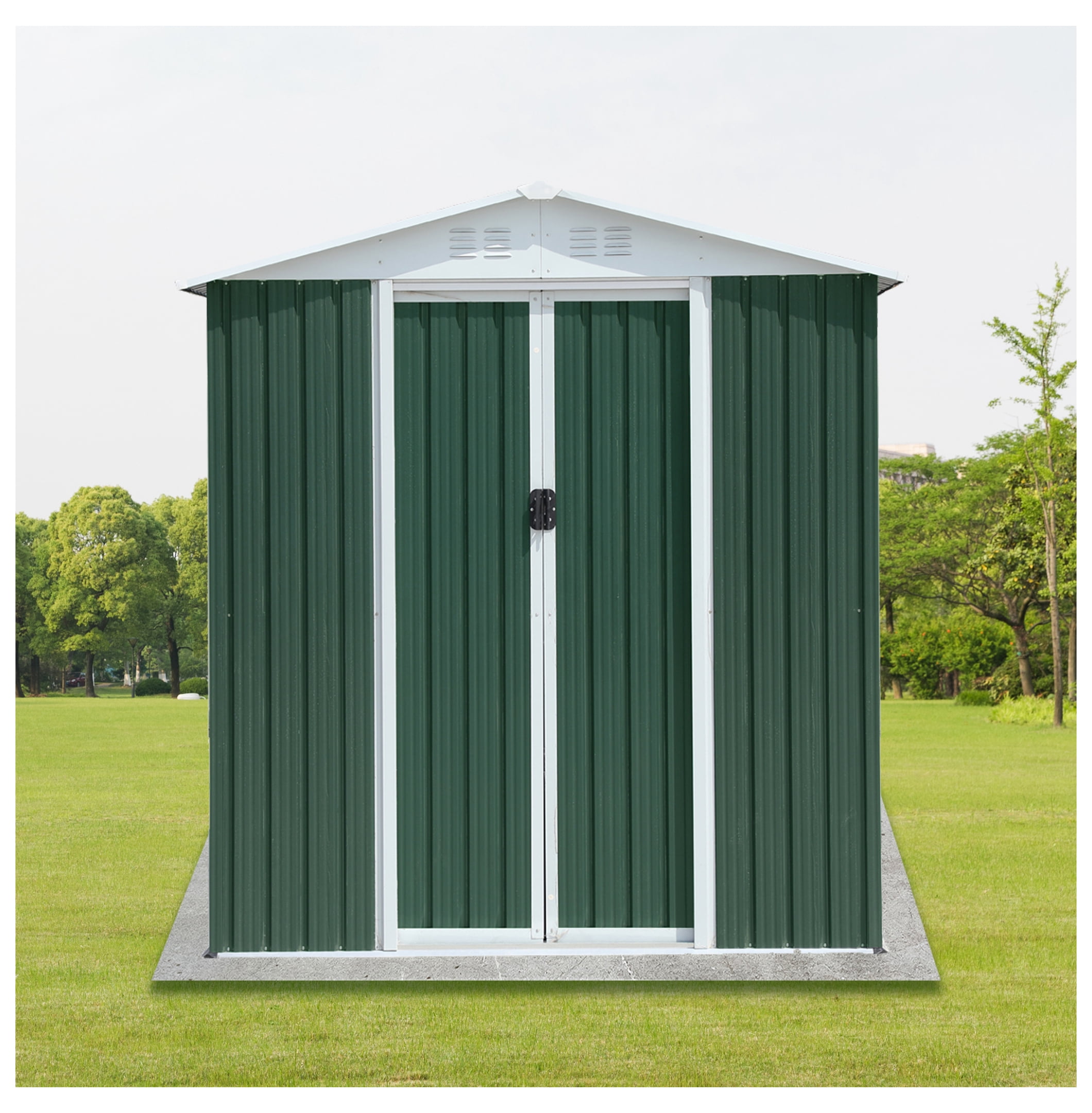 Garden Shed 6x4 FT Apex Roof - Outdoor Storage House with Aluminum ...