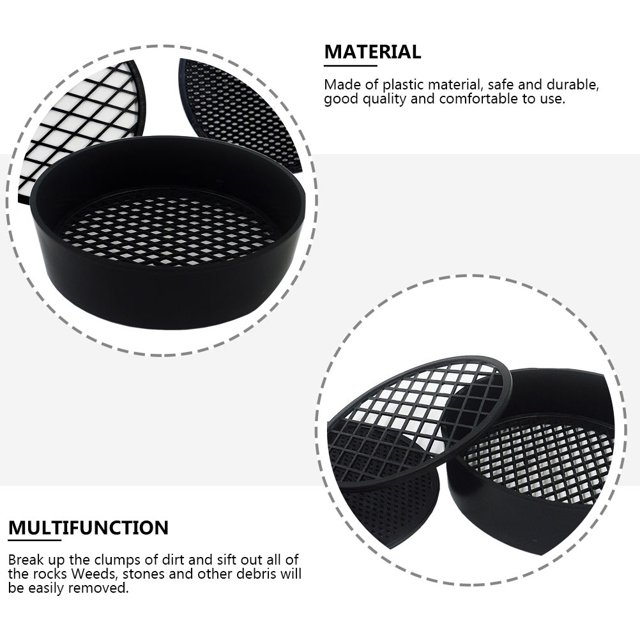 Gardening Tool Kit with Handheld Soil Sieves for Home Use Black Plastic ...