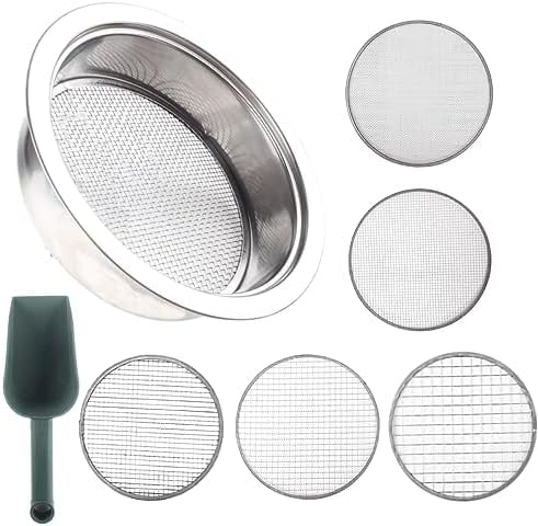 Garden Sieve Sifting Soil Sifter,5 Sieve Mesh Filter Sizes and Shovel ...