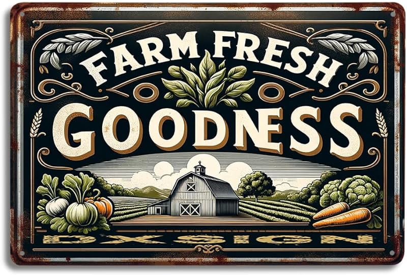 Garden Signs Rustic Greenery-Themed Metal Tin Sign, 12x8 inches, Yes I ...