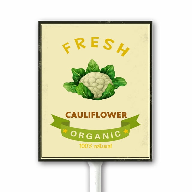 Garden Signs for Vegetable Cauliflower Metal Plant Markers for ...