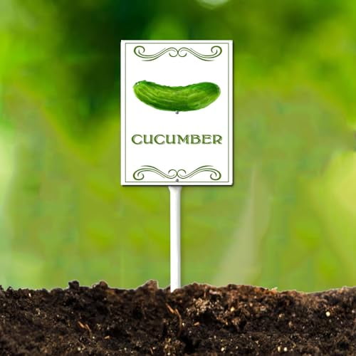 Garden Signs For Vegetables With Stake Cucumber Garden Signs For ...