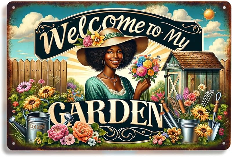 Garden Signs Vintage Plant-Themed Metal Tin Sign Wall Decor | 12x8 ...