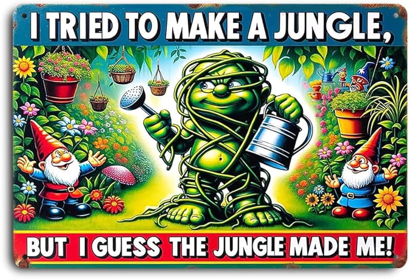 Garden Signs Vintage Plant-Themed Metal Tin Sign Wall Decor | 12x8 ...