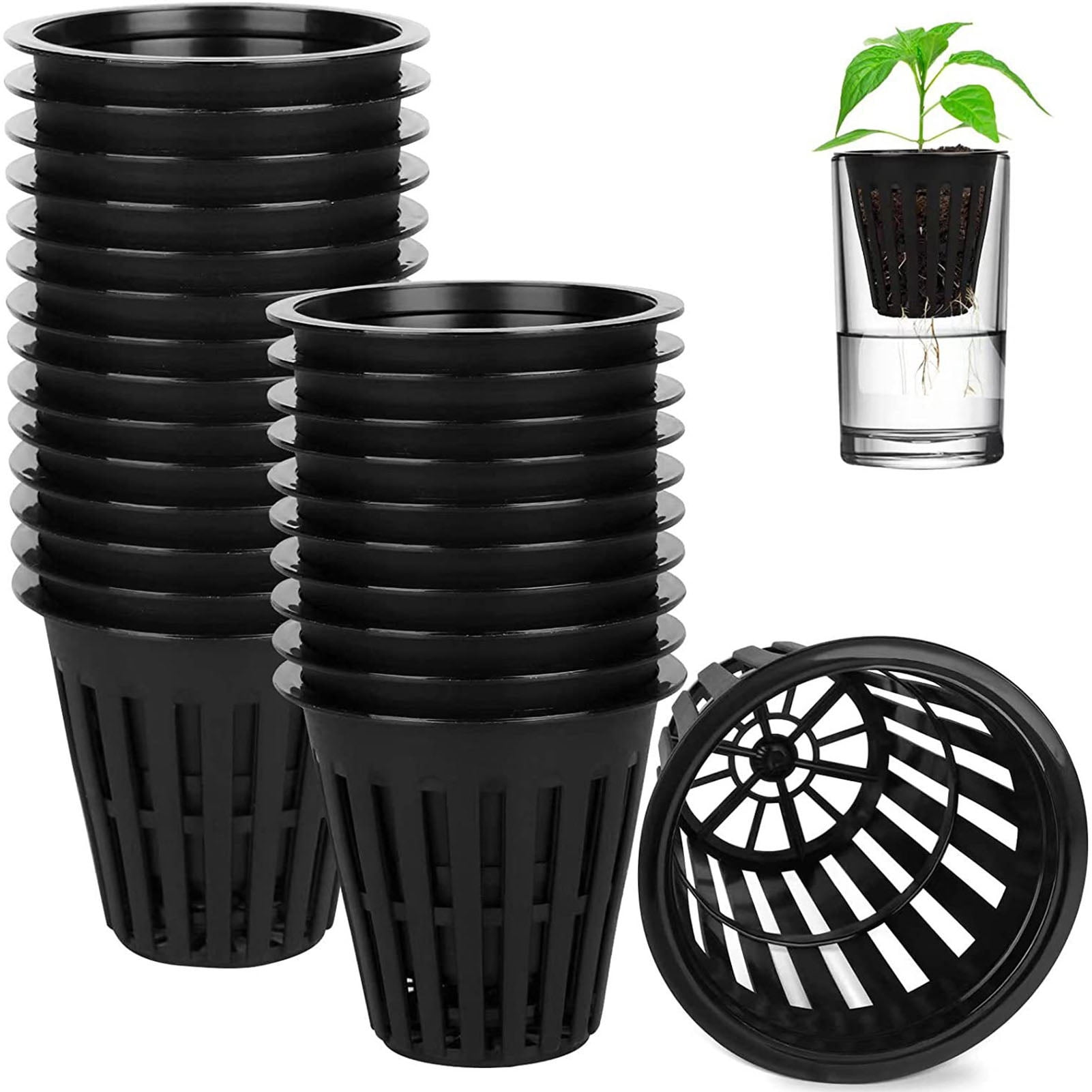Garden Slotted Mesh Net Cups Round Net Cups Pots for Hydroponics ...