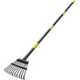 BsBsBest Metal Leaf Rake for Garden Lawns, 60 Inches Long, Adjustable ...