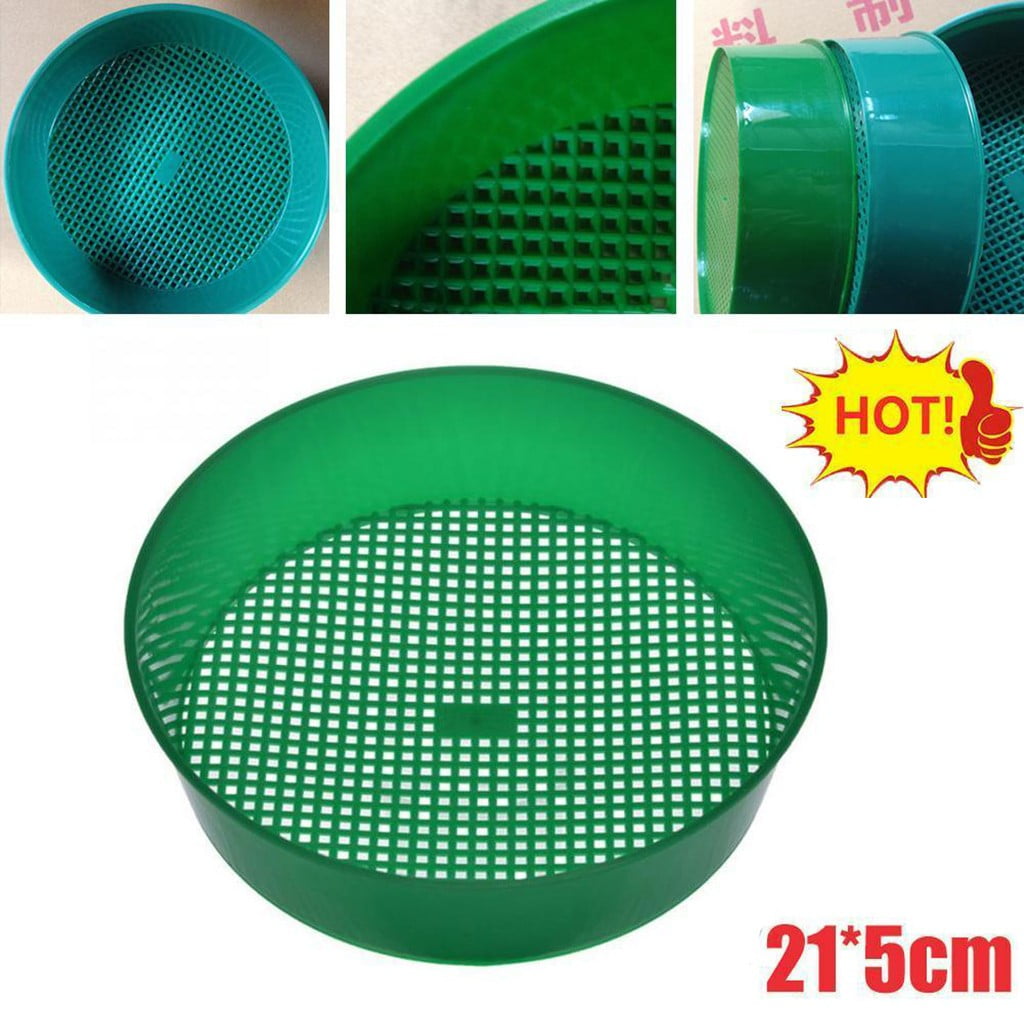 Garden Soil Sifter Sieve 8.27 Inch, Plastic Mesh Compost Riddle for ...