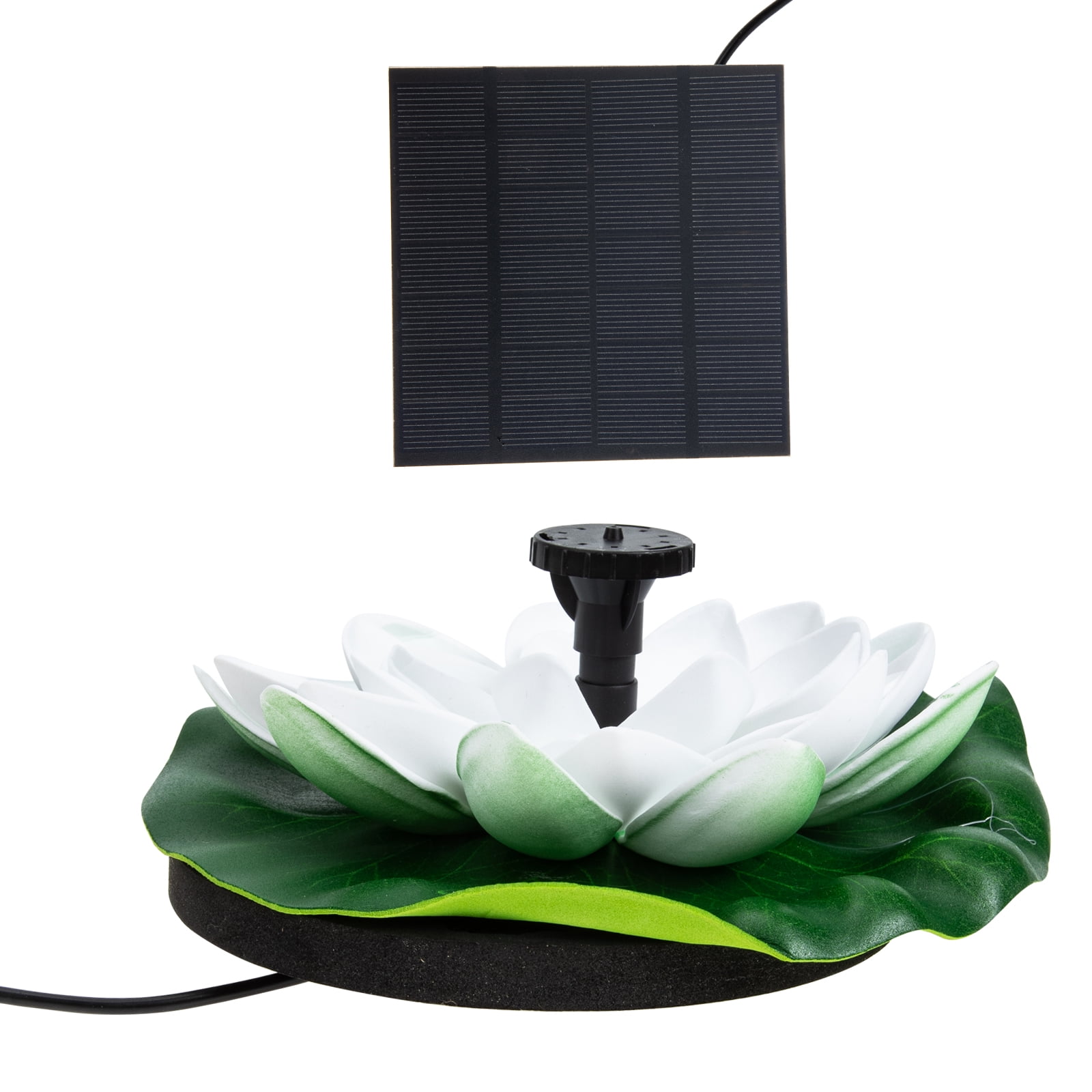 Garden Solar Fountain Lotus Outdoor Decor Lily Pad Landscaping Stakes ...