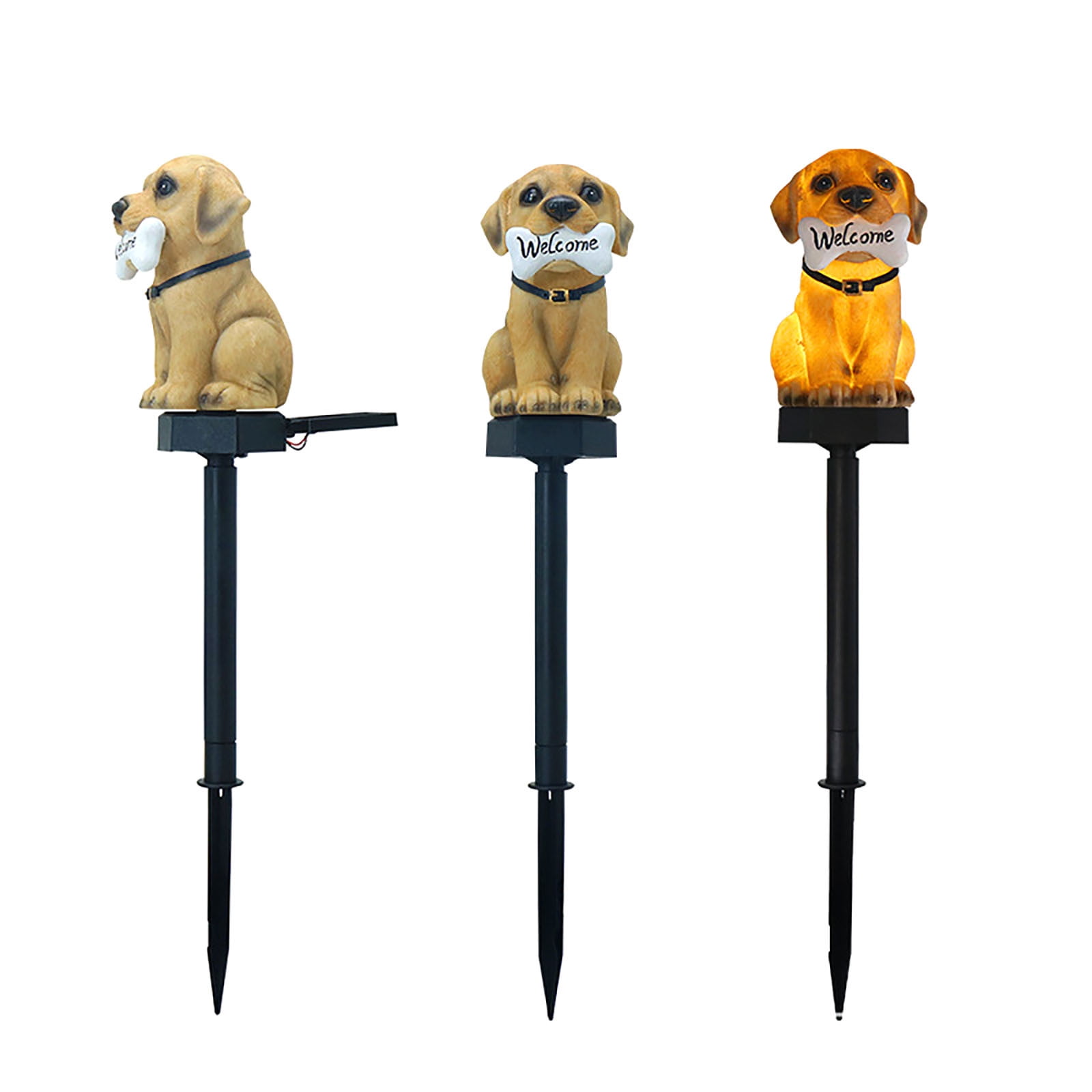 Garden Solar Light Outdoor Decor, Resin Dog Solar LED Light With Stake ...