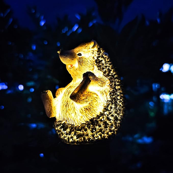 Garden Solar Light Outdoor Decor, Resin Hedgehog Solar LED Light for ...