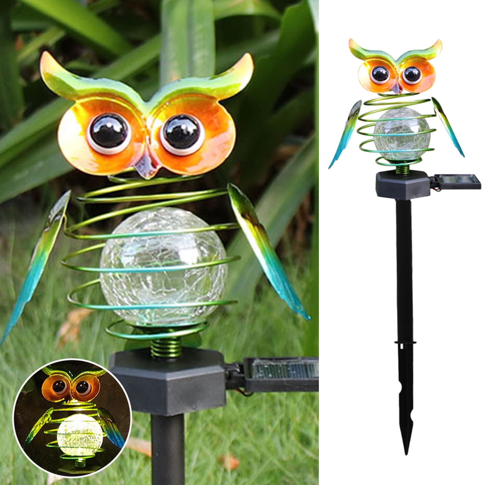 Garden Solar Light Outdoor Decor, Resin Owl Solar LED Light with Stake ...