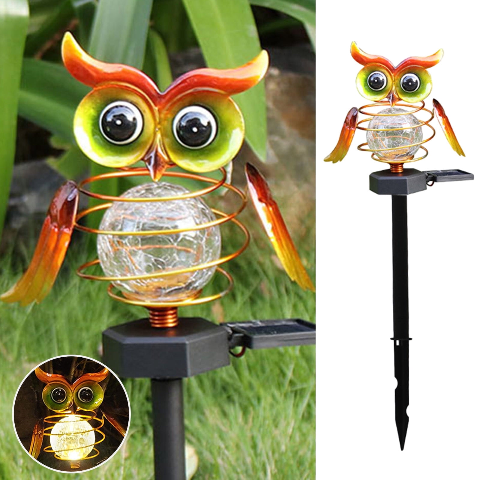 Garden Solar Light Outdoor Decor Resin Owl Solar LED Light with Stake ...