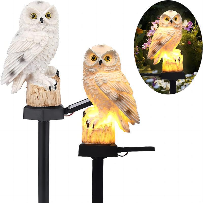 Garden Owl Solar LED Lights: Resin Outdoor Decorations with Stake ...