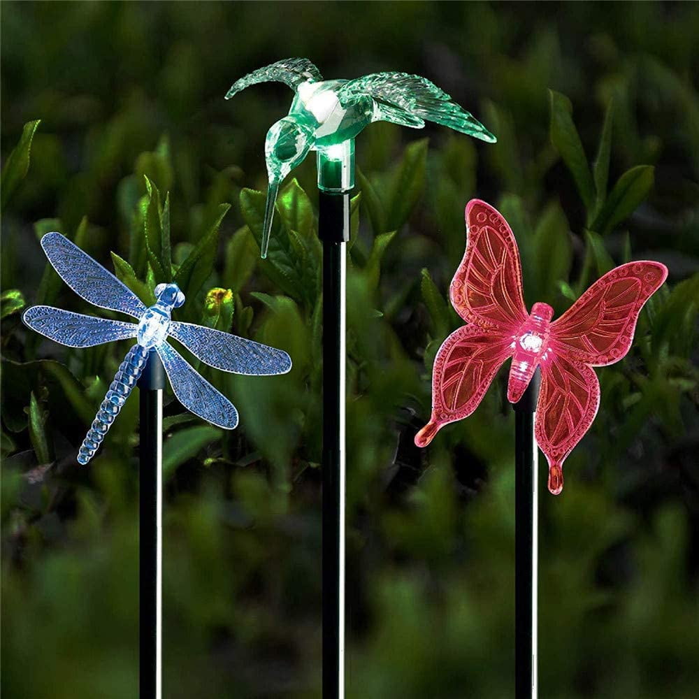 Garden Solar Lights Multi-Color Changing LED Flower Stake Light ...