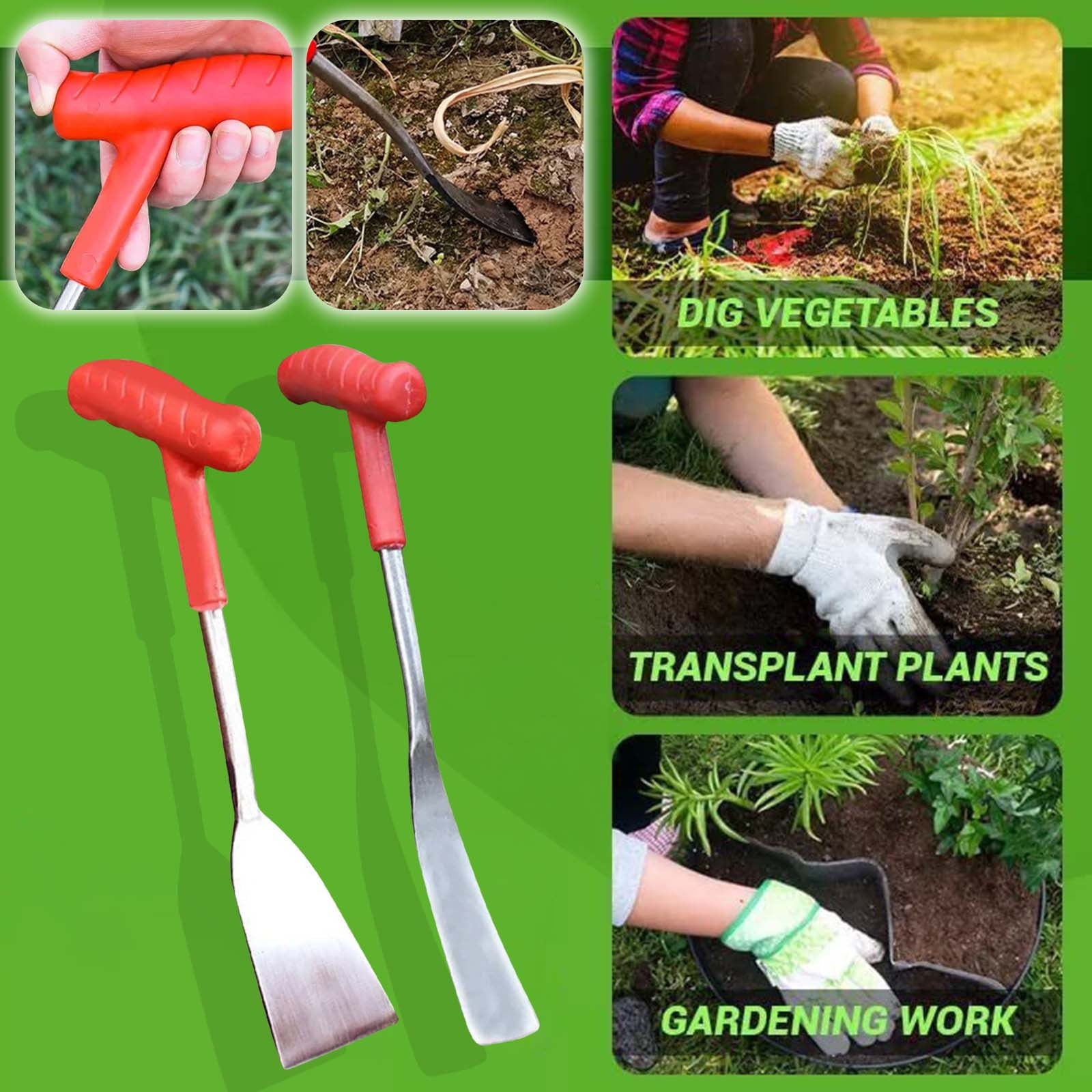 Garden Spade Hand Shovel,Dig Wild Vegetable Gardening Trowel,Ideal For ...
