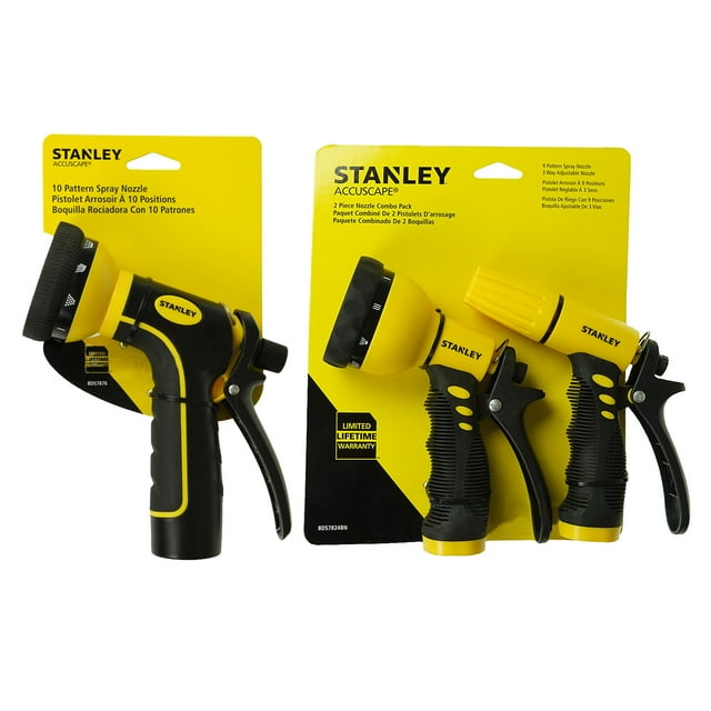 Garden Spray Nozzle Set 3 Piece Combo Pack Multi Pattern Stanley ...