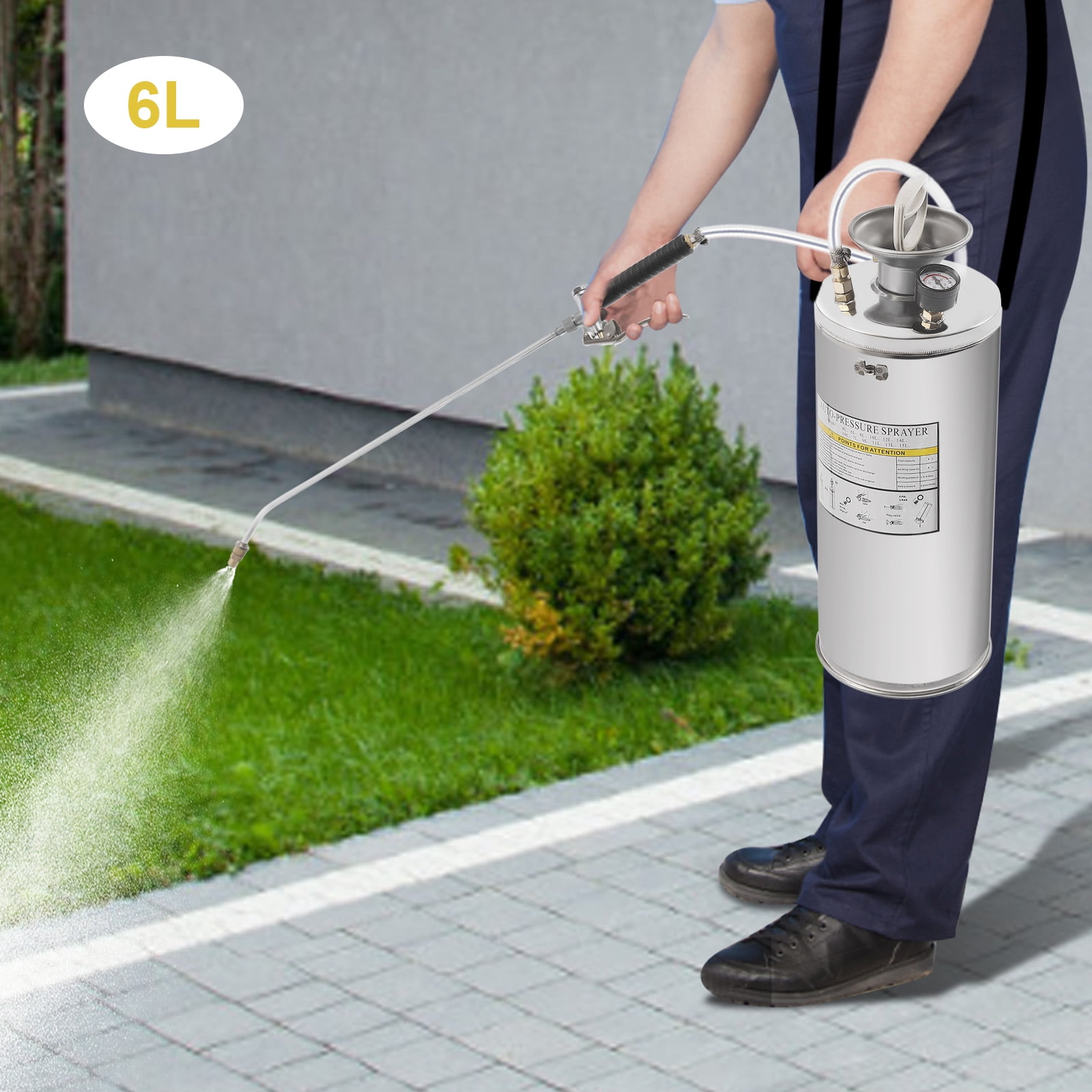 Garden Sprayer, 1.5Gal Large Tank, 304 Stainless Steel Construction ...