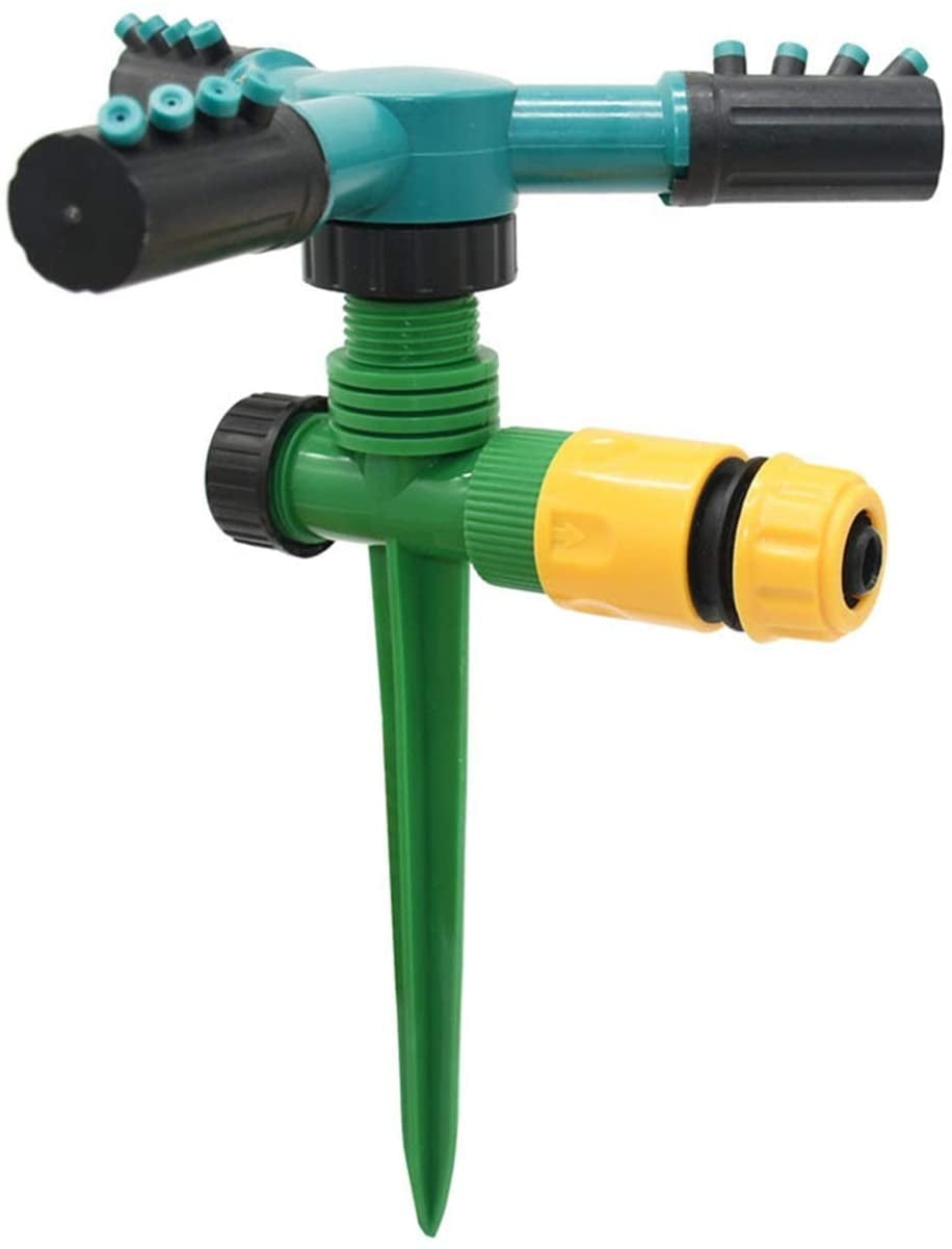 Garden Sprinkler 3-arm Automatic Rotating Sprinkler Base with Plastic ...