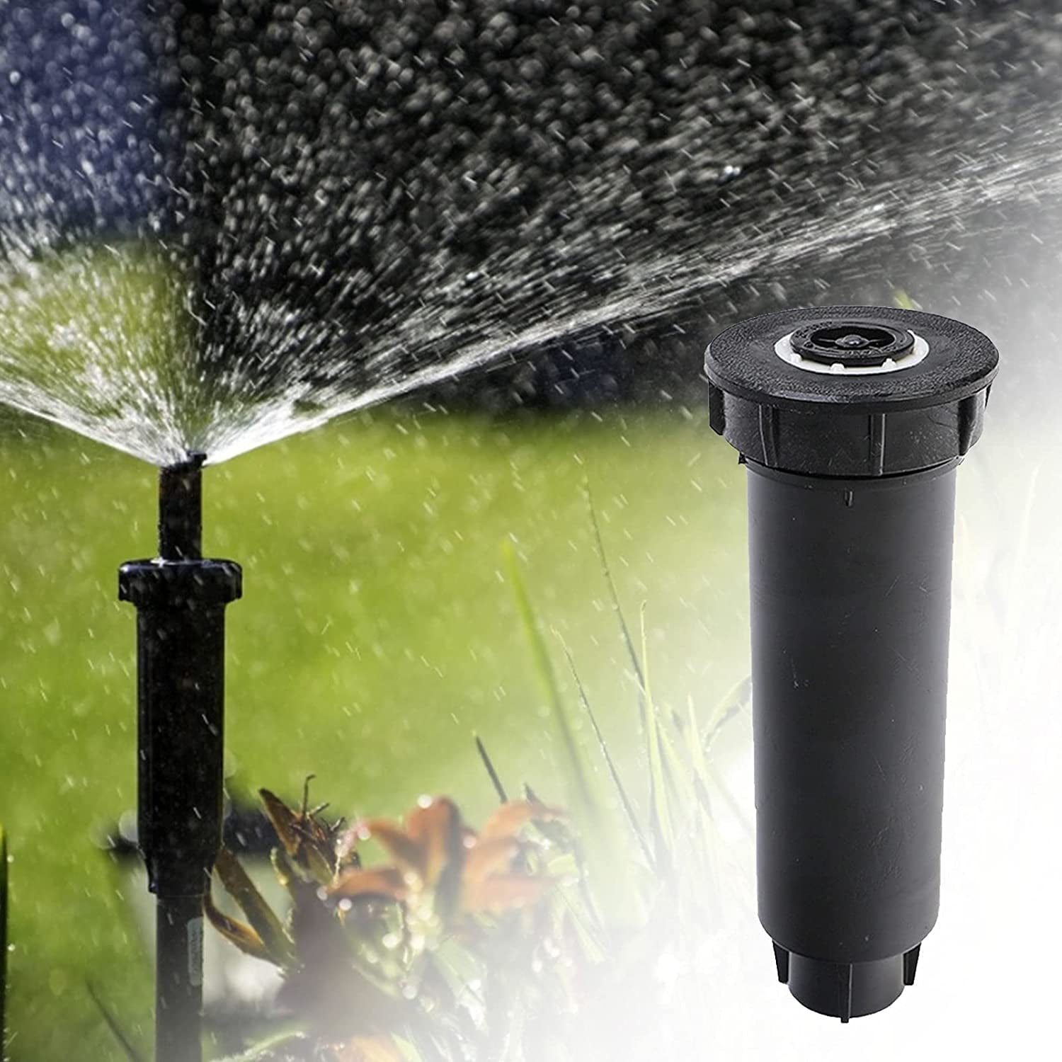 Garden Sprinkler, Pop-Up Turbine Automatic Lawn Sprinkler Head 1/2 Inch ...