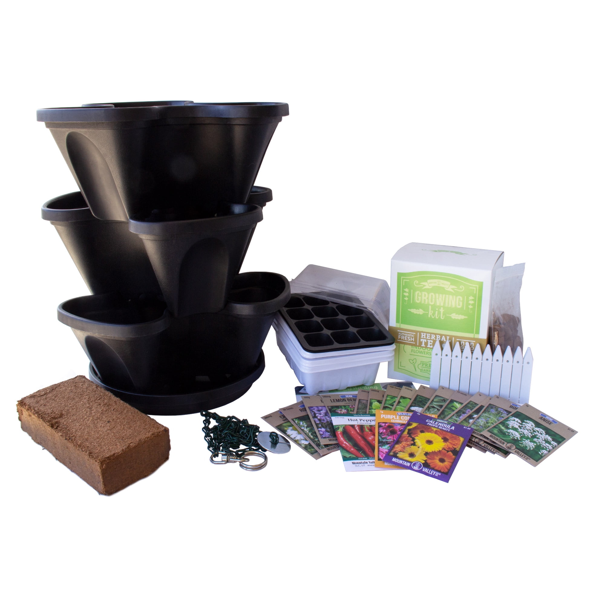 Garden Stacker Planter Medicinal & Herbal Tea Herb Garden Kit - Color ...