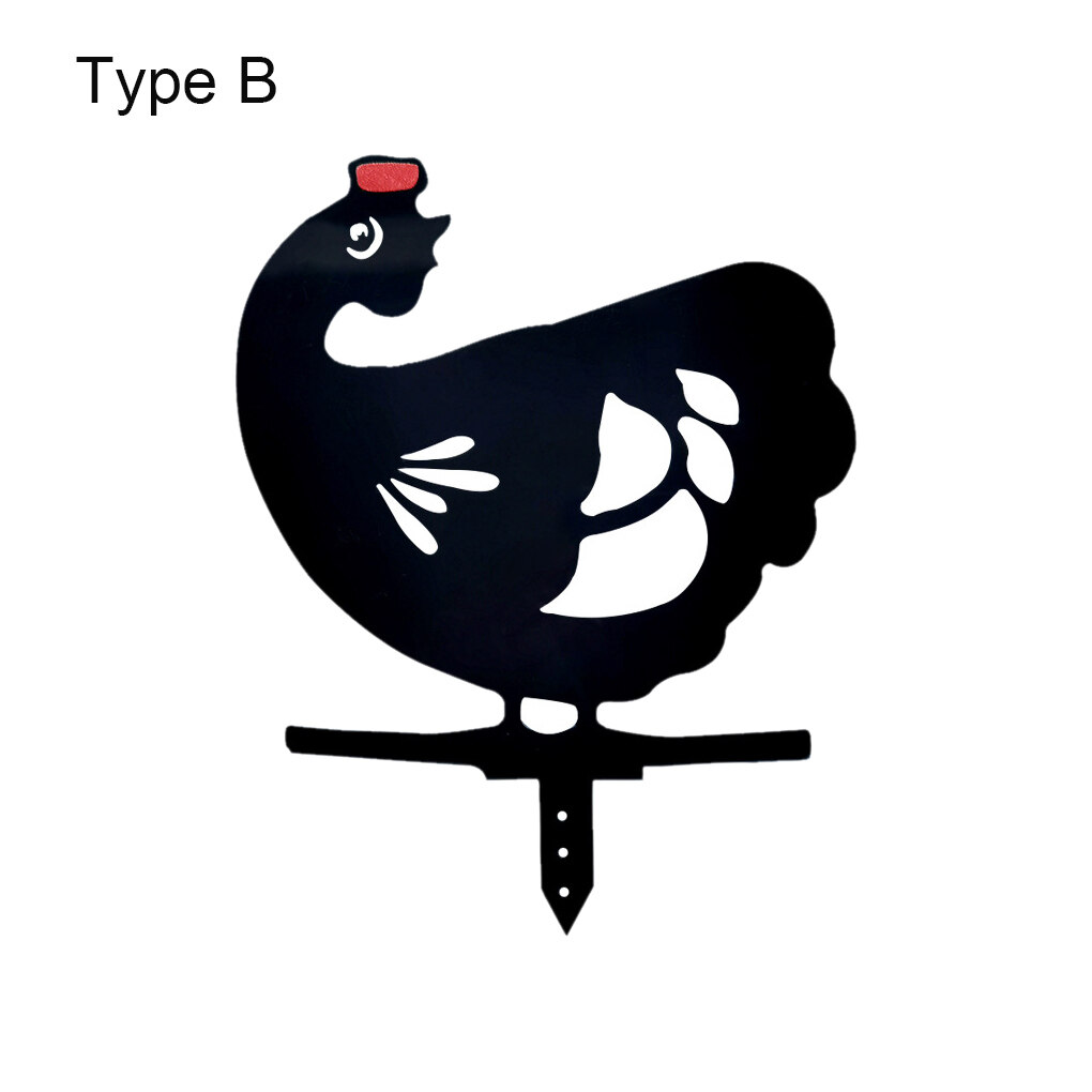 Garden Stake Chicken Shape Acrylic Yard Art Stake Waterproof Hollow ...