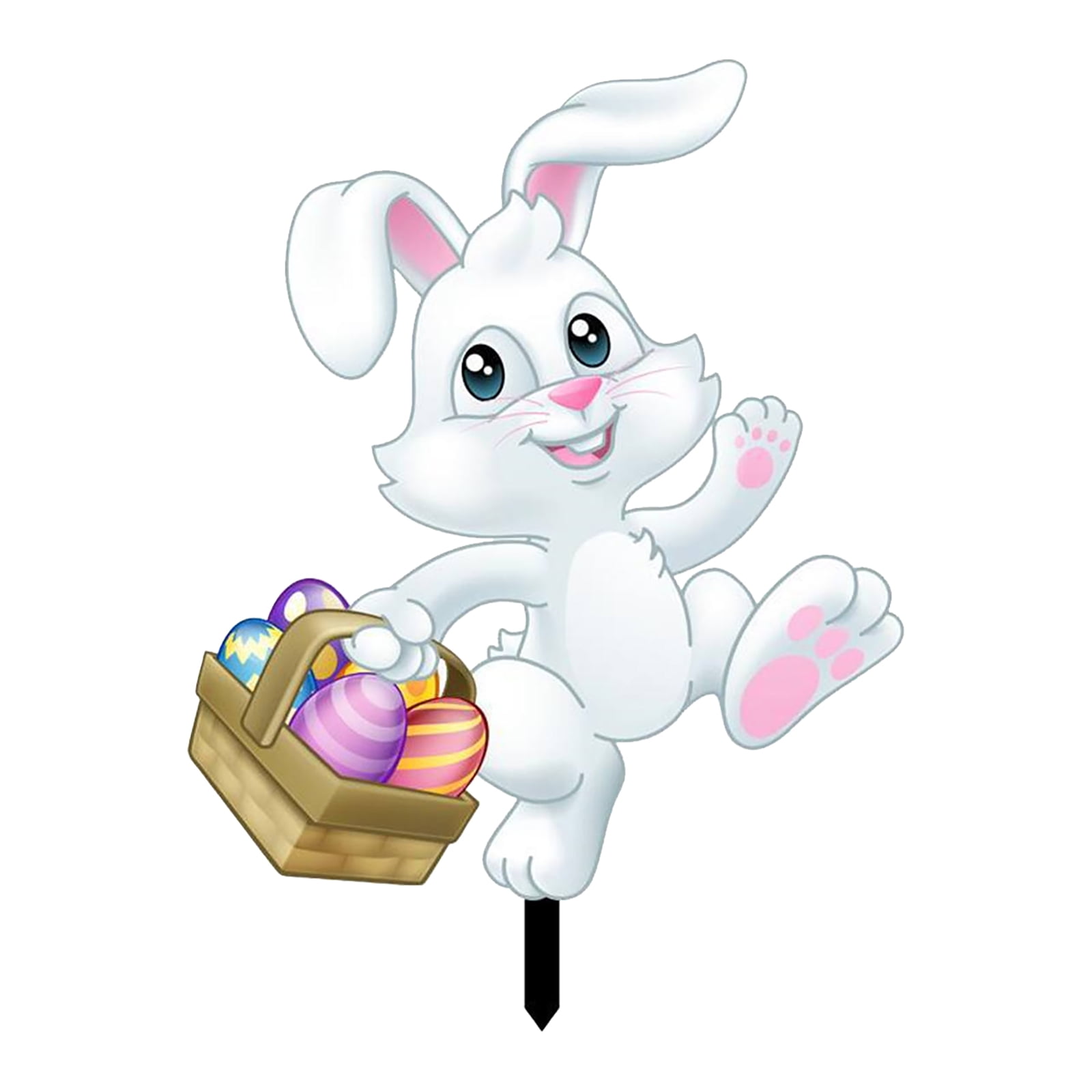 Garden Stake Easter Garden Decorations Easter Egg Garden Stake Rabbit Ground Insert Decoration ...