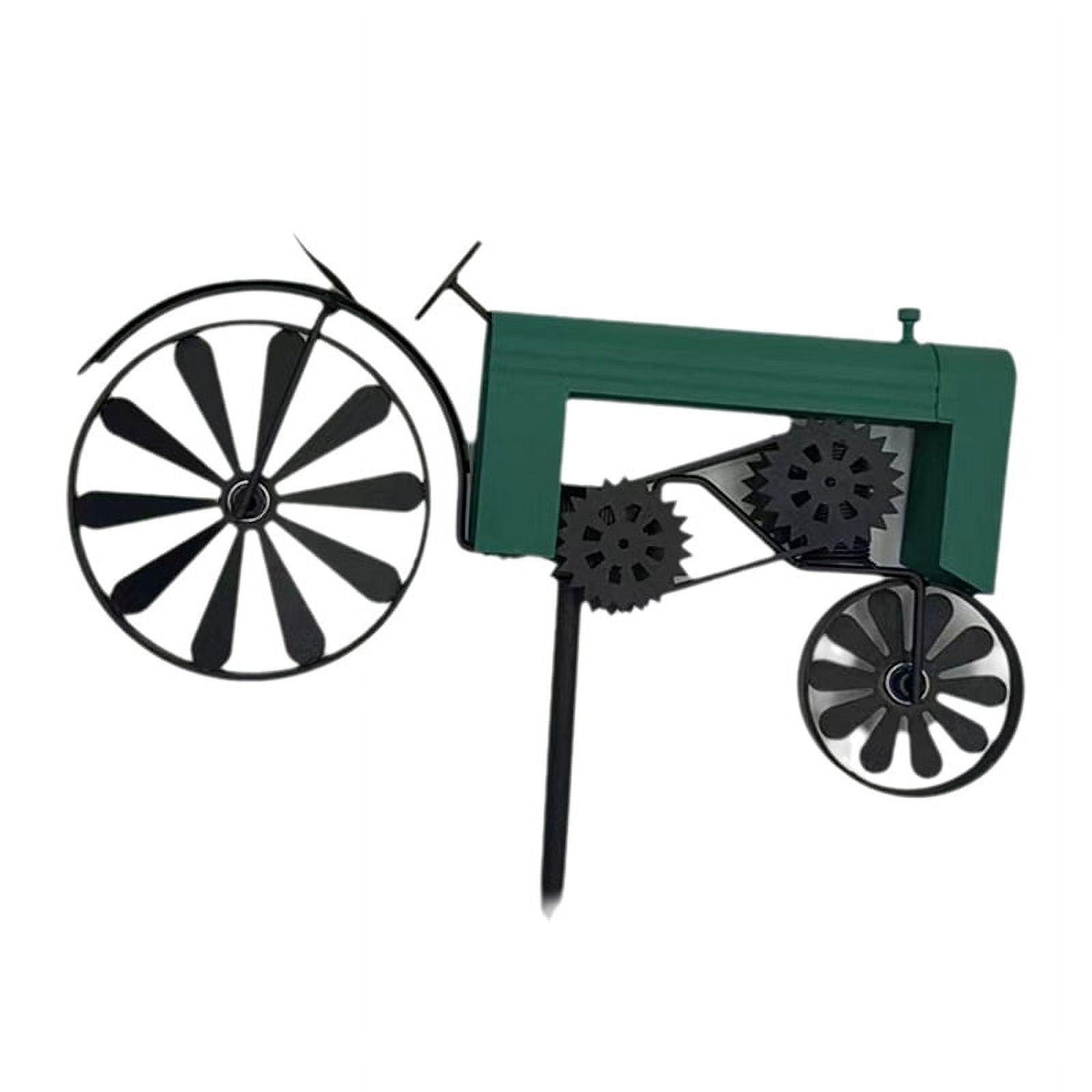 Garden Stake,Farm Tractor,Turning Wheels, Vintage Finish,Tractor Wind ...
