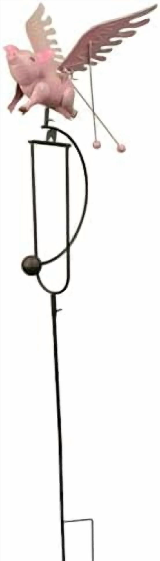 Garden Stake Metal Rocker Gardening Yard Art, 51" Tall, Flying Pig ...