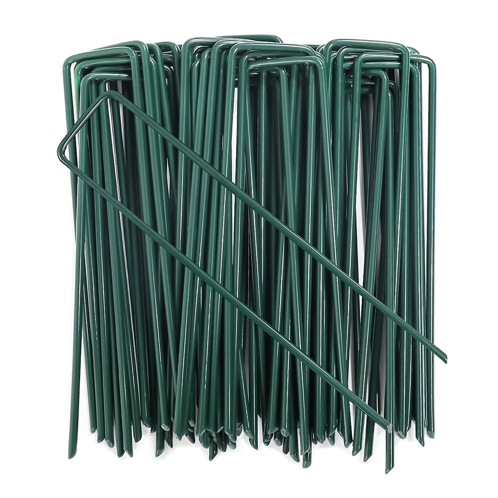 Garden Stakes, 50-Pack Weed Barrier Fabric Fixation, Artificial Grass ...