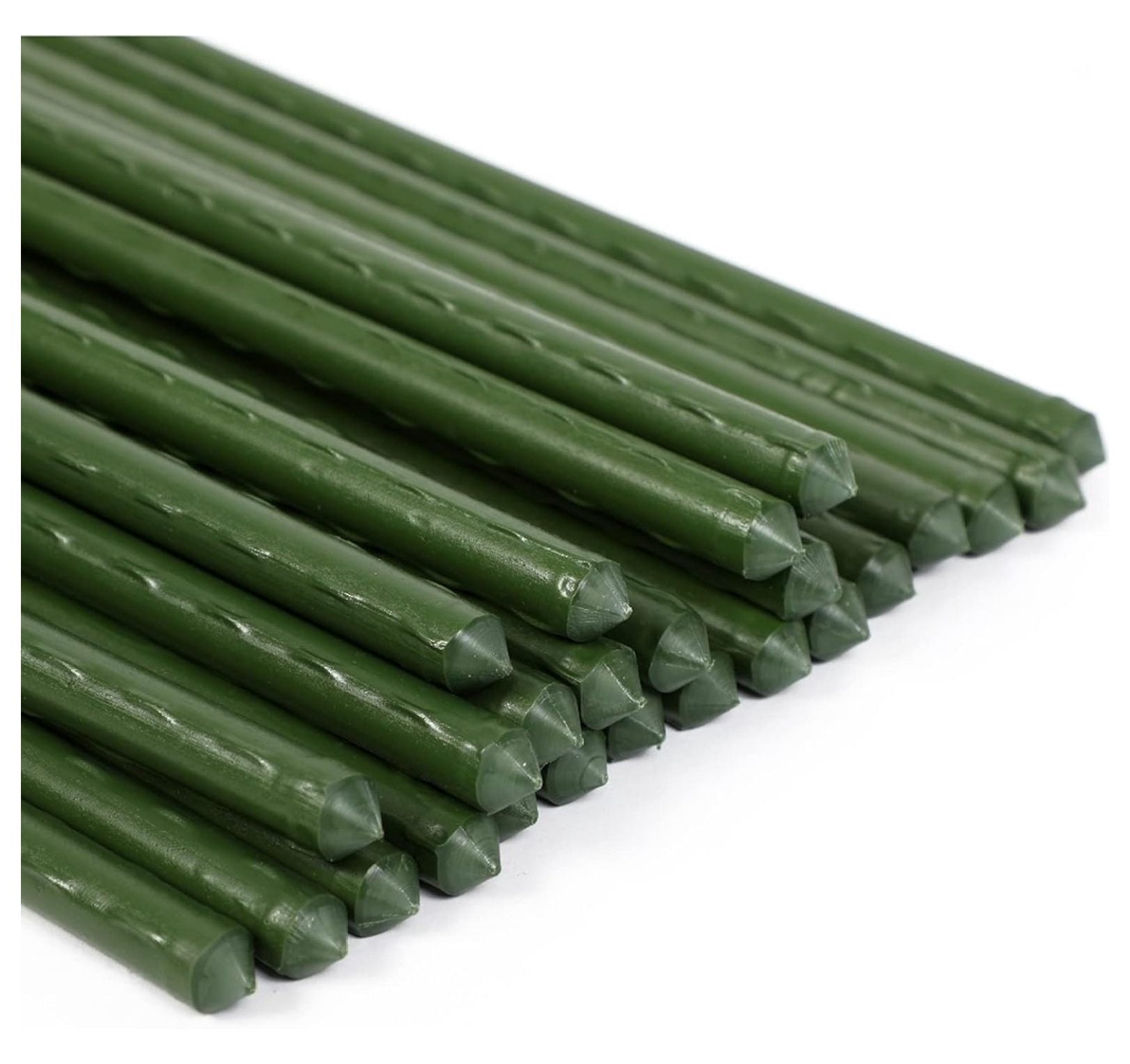 Garden Stakes 60 inch - 25 Pack Plant Supports, Plastic Coated Steel ...