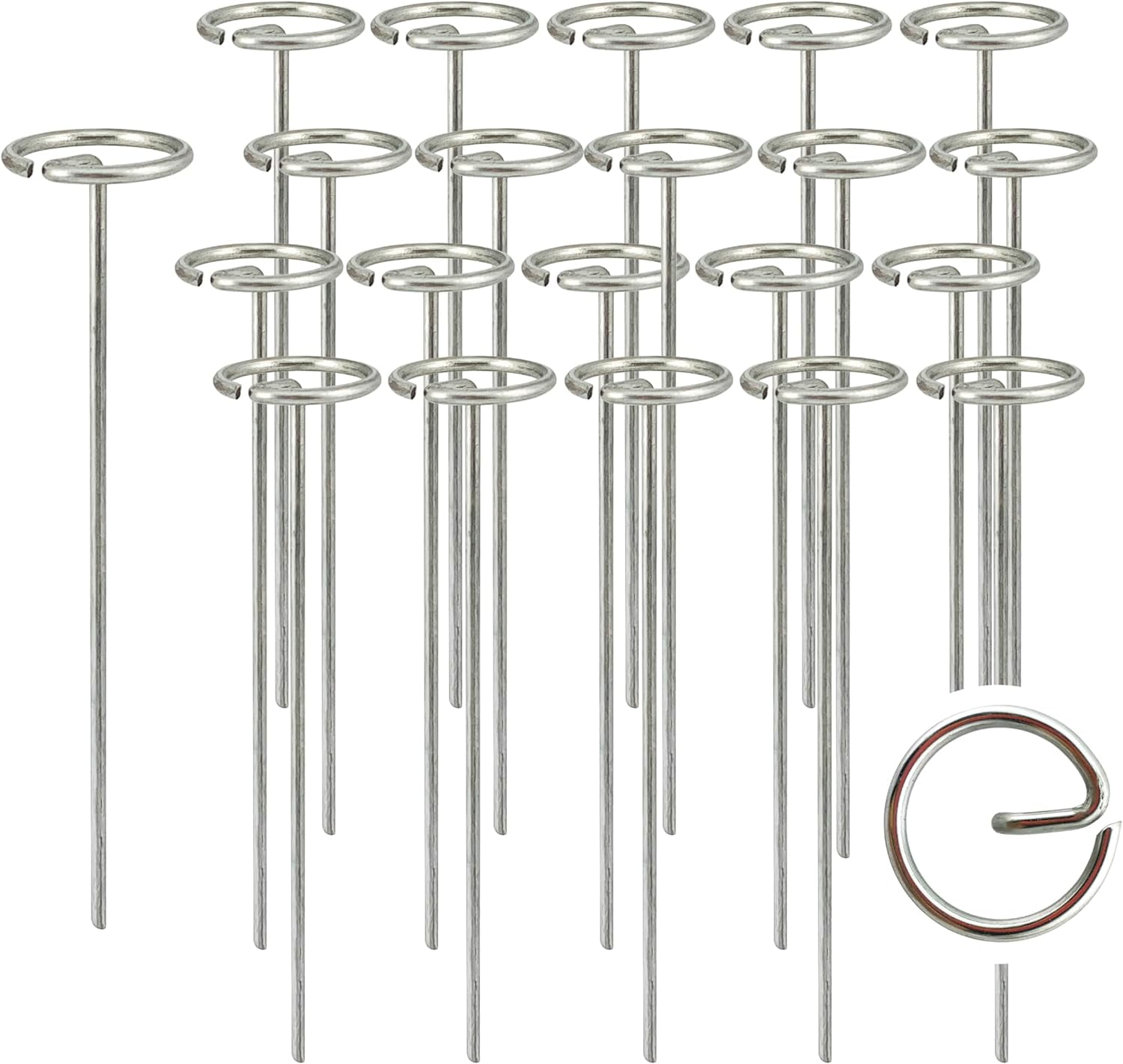 Garden Staples Anti-Rust Galvanized Garden Stakes Circle Top Landscape ...