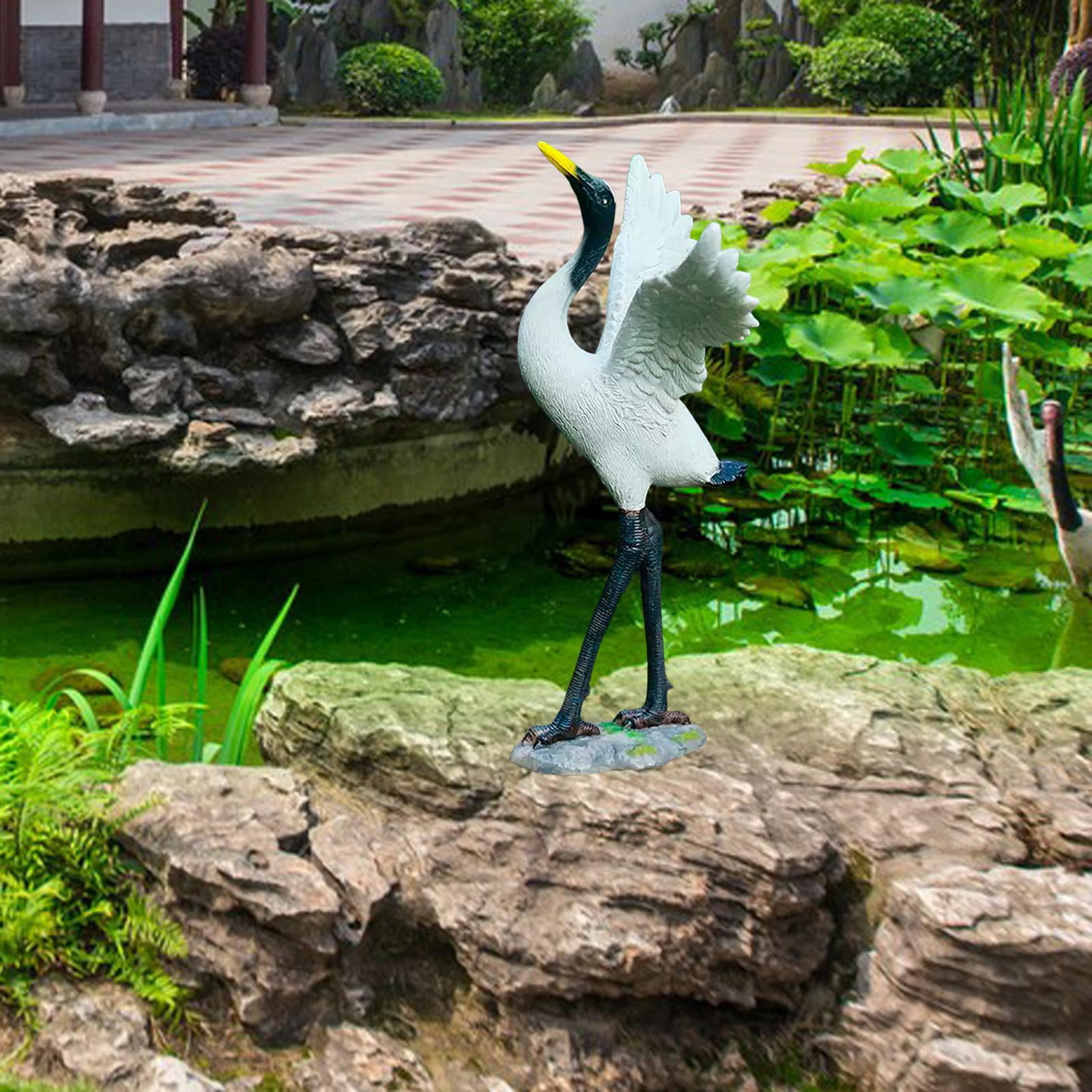 Garden Statue Animal Figurine Crane Sculptures Yard Art Craft Novelty ...