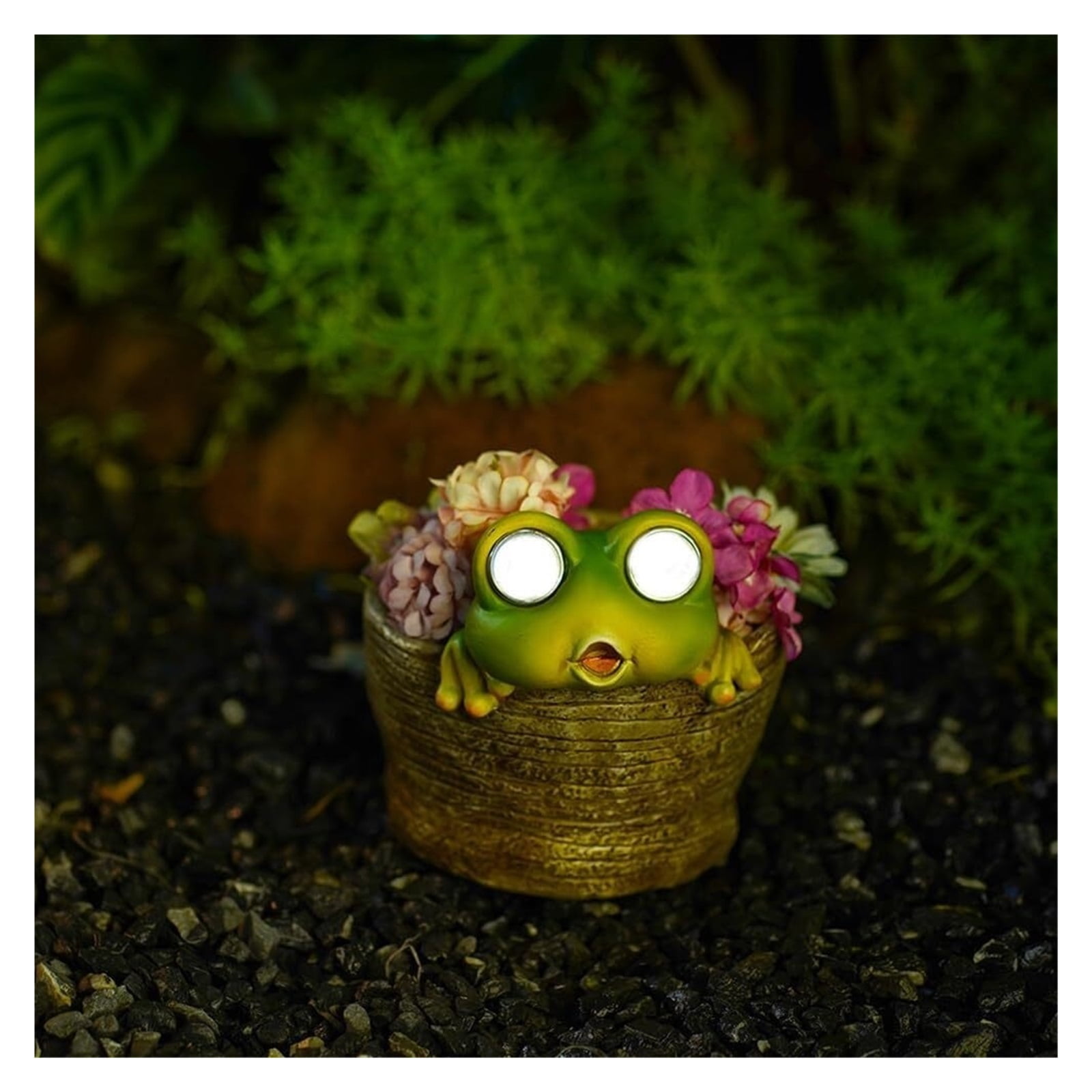 Garden Statue Outdoor Decor,Miniature Frog Garden Figurine Garden Resin ...