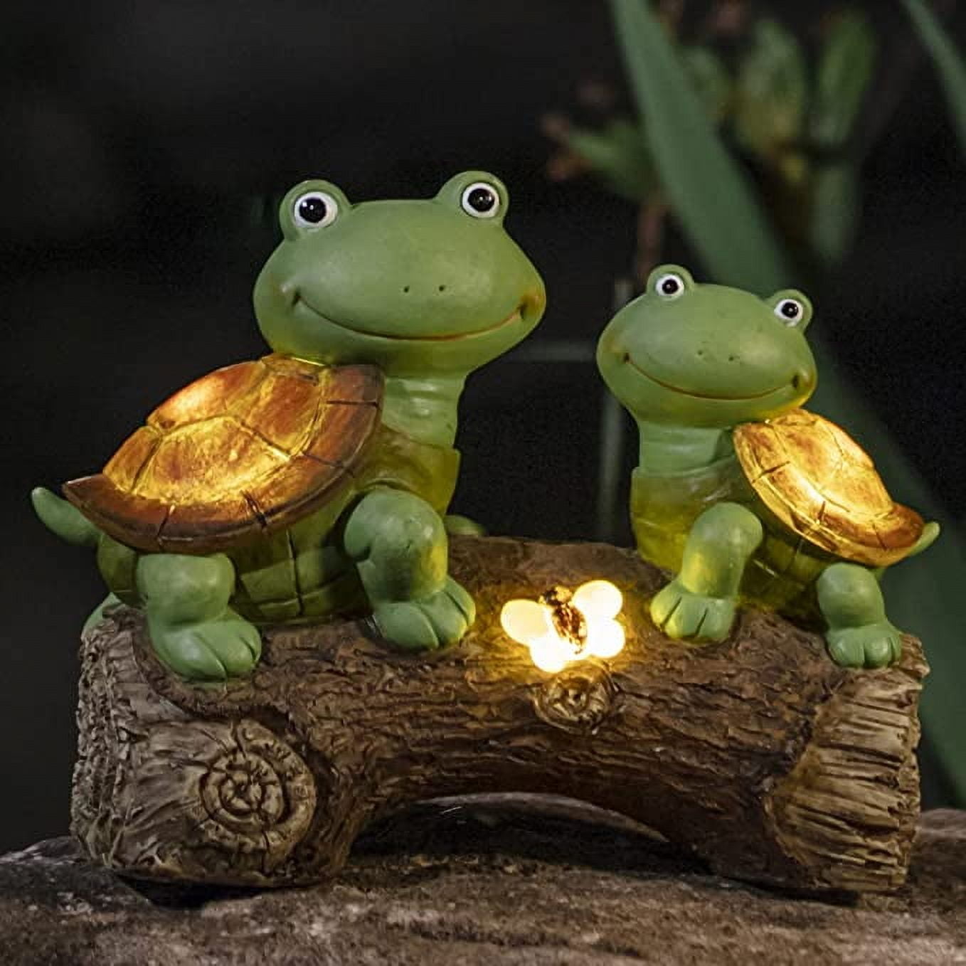 Garden Statue Turtles Figurine - Cute Frog Face Turtles Animal ...