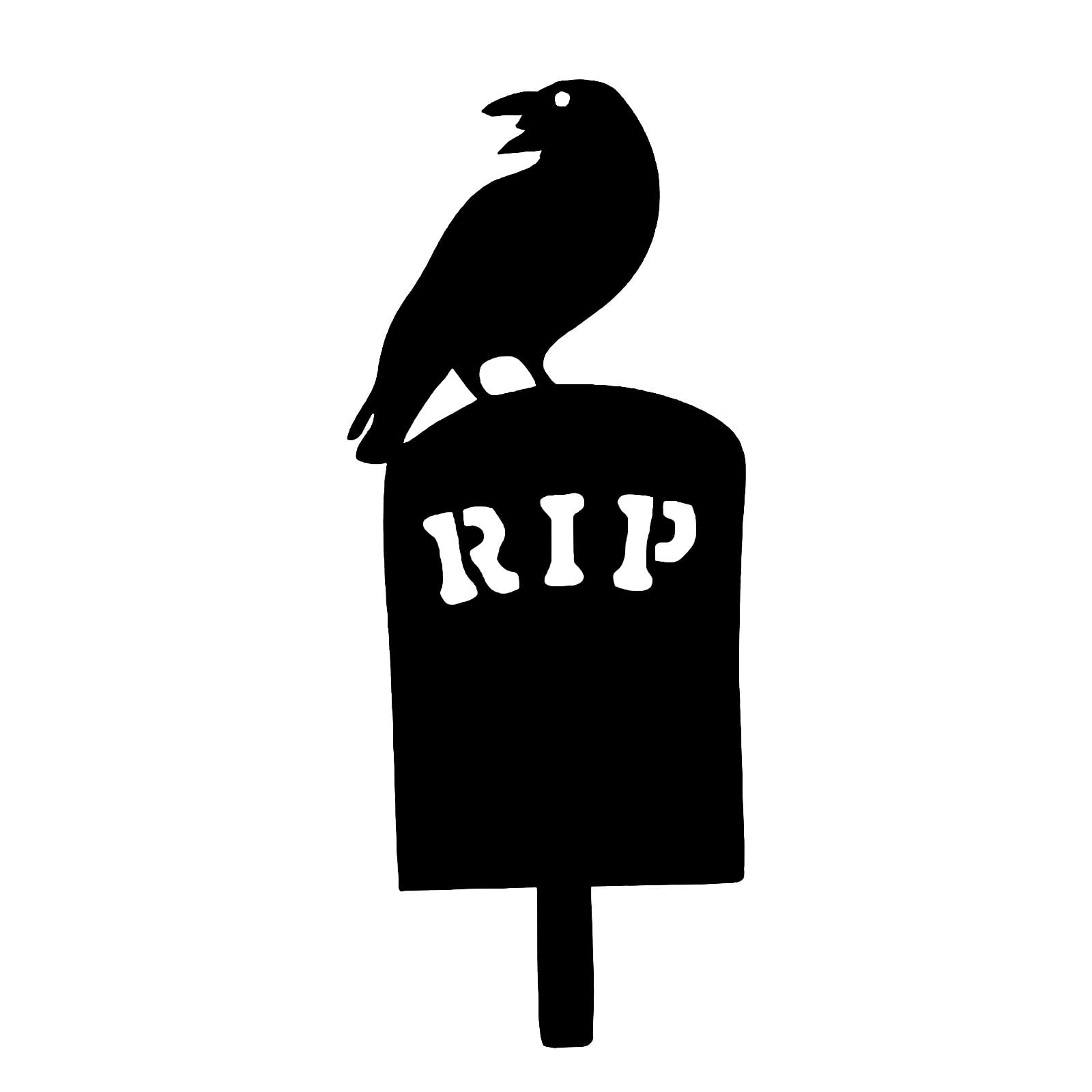 Garden Statues Outdoor Clearance, Happy Spooky Rave On Grave Metal ...