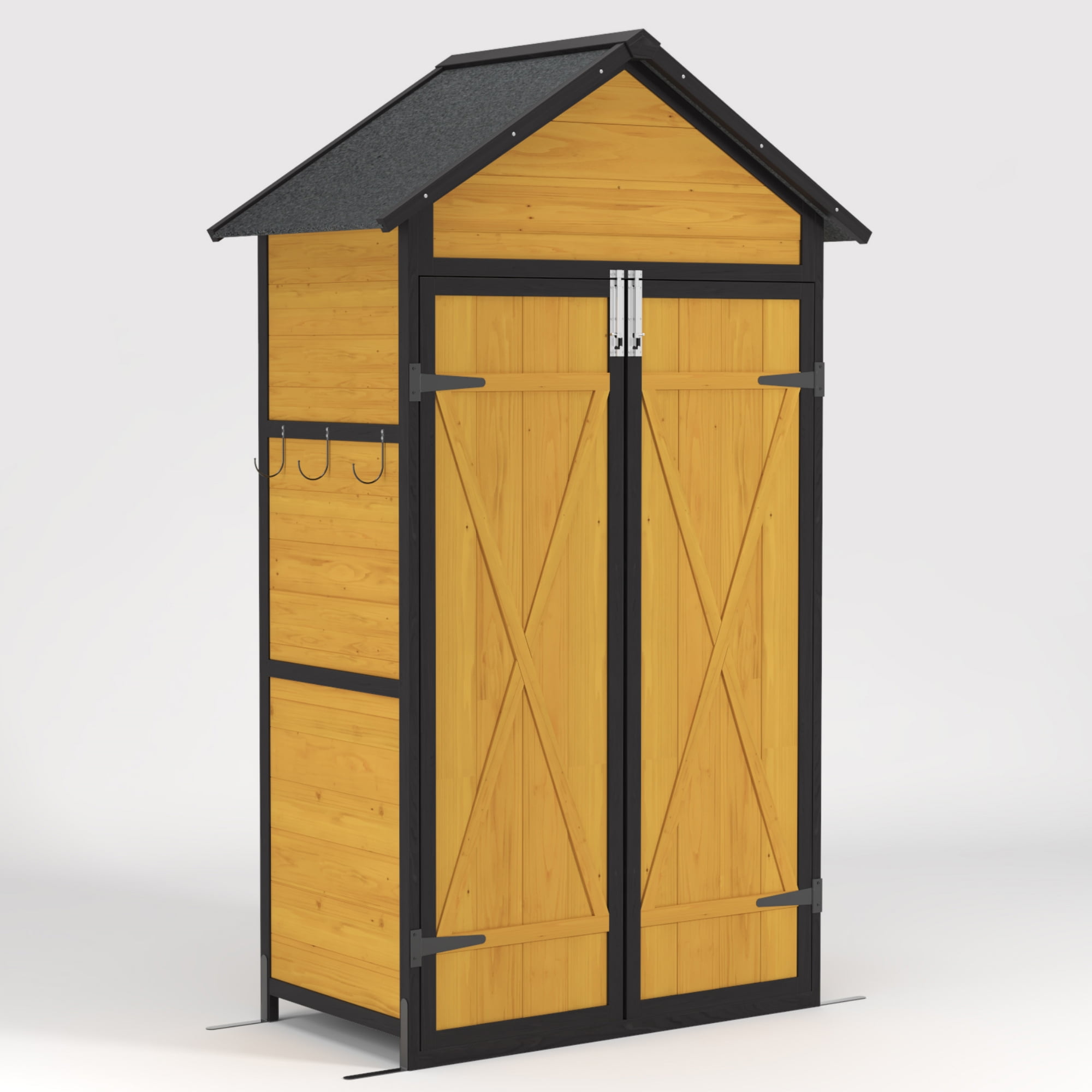 Garden Storage Shed Outdoor Storage Cabinet Weatherproof Wood Storage ...