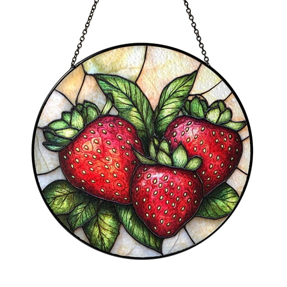 Garden Strawberry Glass Suncatcher Decorative Window Art - Walmart.com