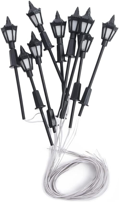 Garden Street Lamp Model, 7cm LED Railway Lamppost, 1:100 Scale White Light - Walmart.com