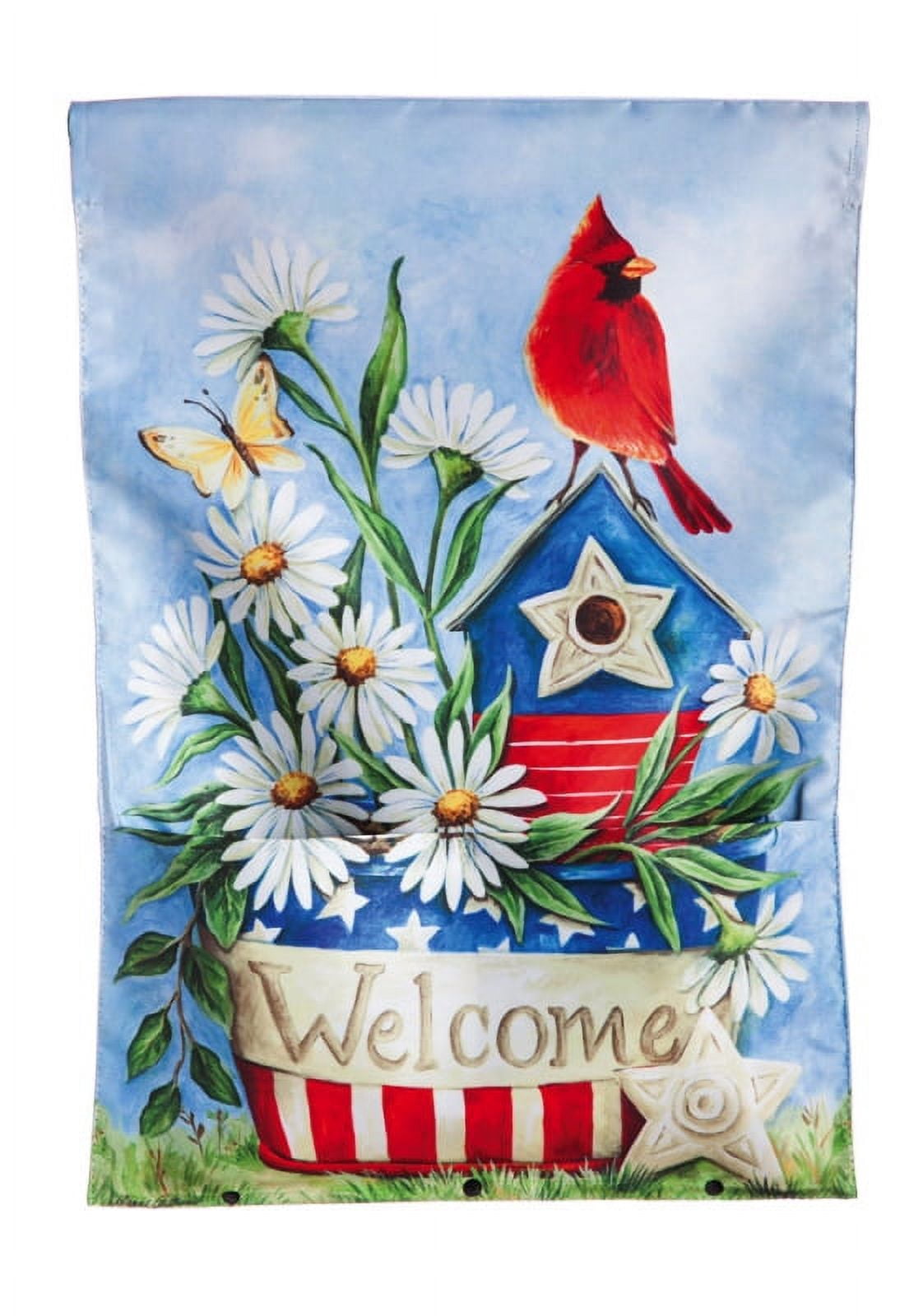Evergreen Bloom Pocket Garden Flag - Patriotic Birdhouse - Walmart.com