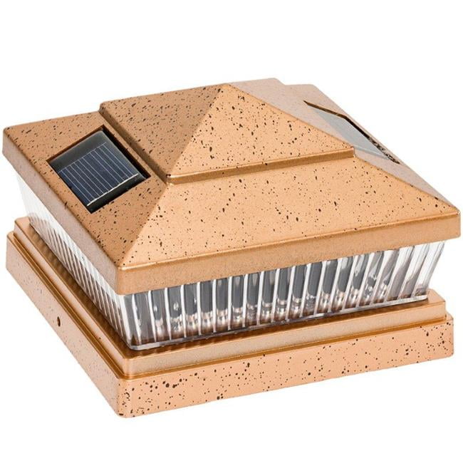 Garden Sun Light 8013-C 6 x 6 in. Post Fence Copper Color Cap Solar ...