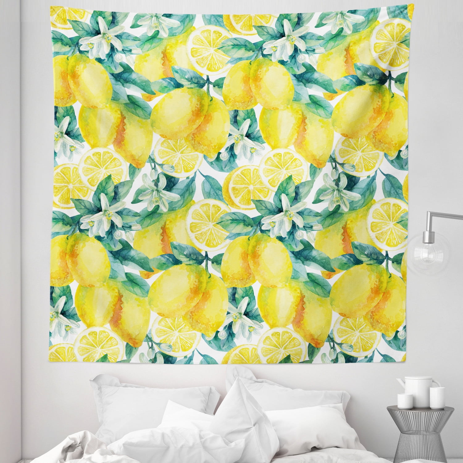 Garden Tapestry, Mature Lemon Citrus Tree Branches Vibrant Flourishing ...