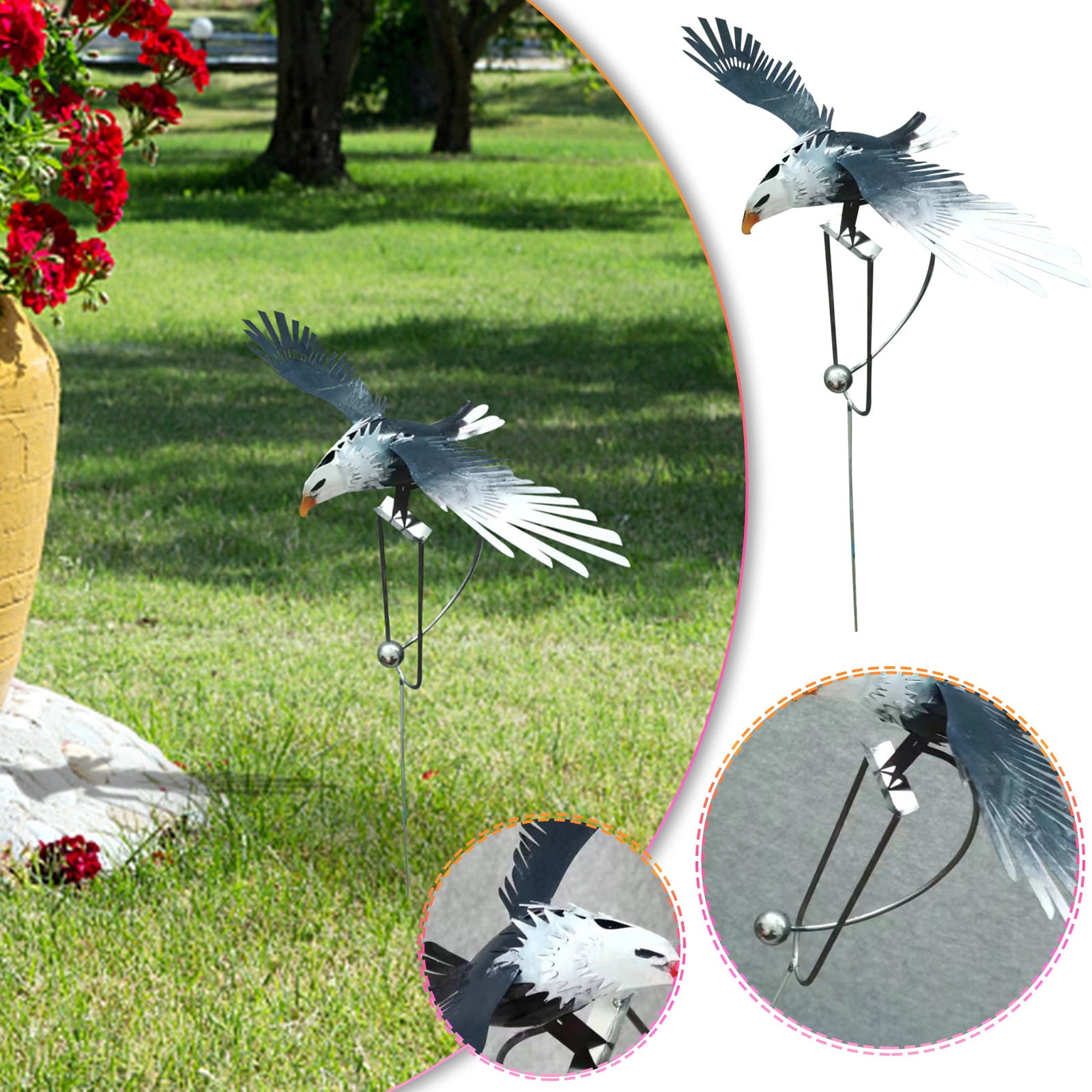 Garden Terrace Decoration Windmill Outdoor Metal Bird Clapping Garden ...