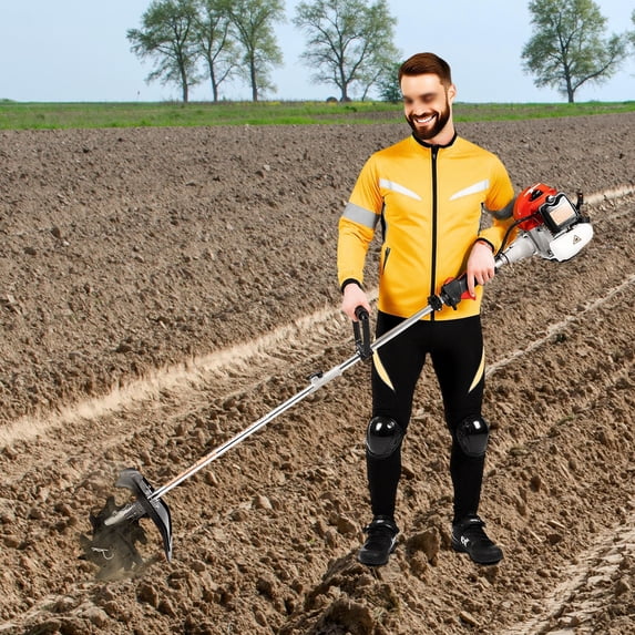 Garden Tiller Cultivator 52CC 2 Stroke Gasoline Powered Land Cultivator ...